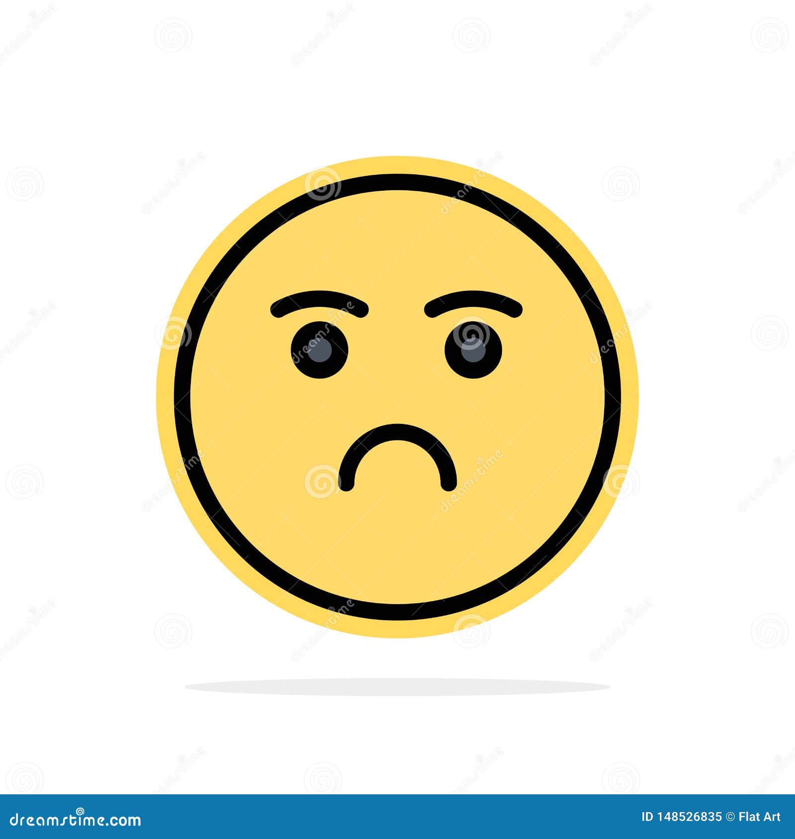 Emojis, Emotion, Feeling, Sad Abstract Circle Background Flat Color ...