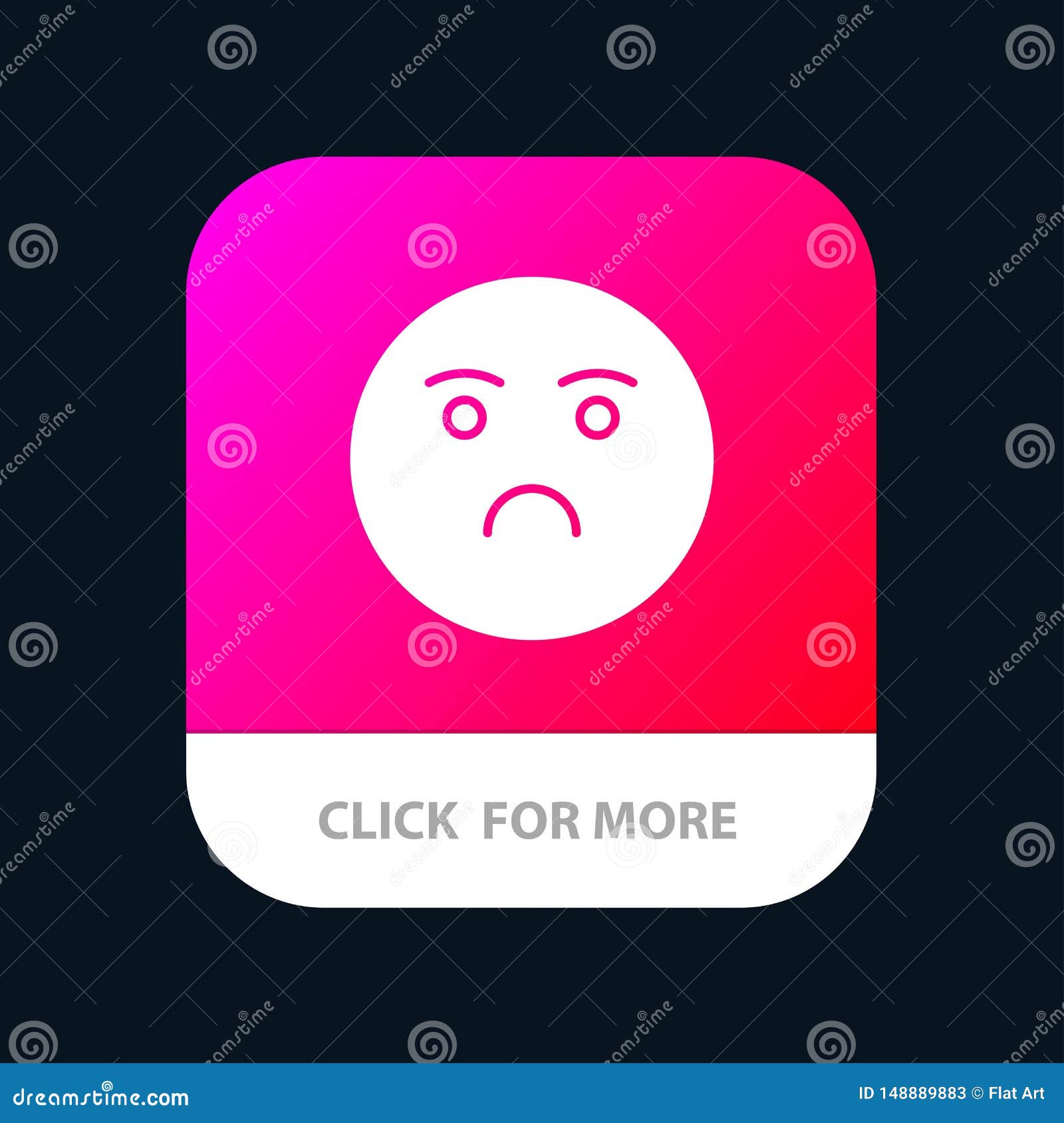 Emojis, Emotion, Feeling, Sad Mobile App Button. Android and IOS Glyph ...