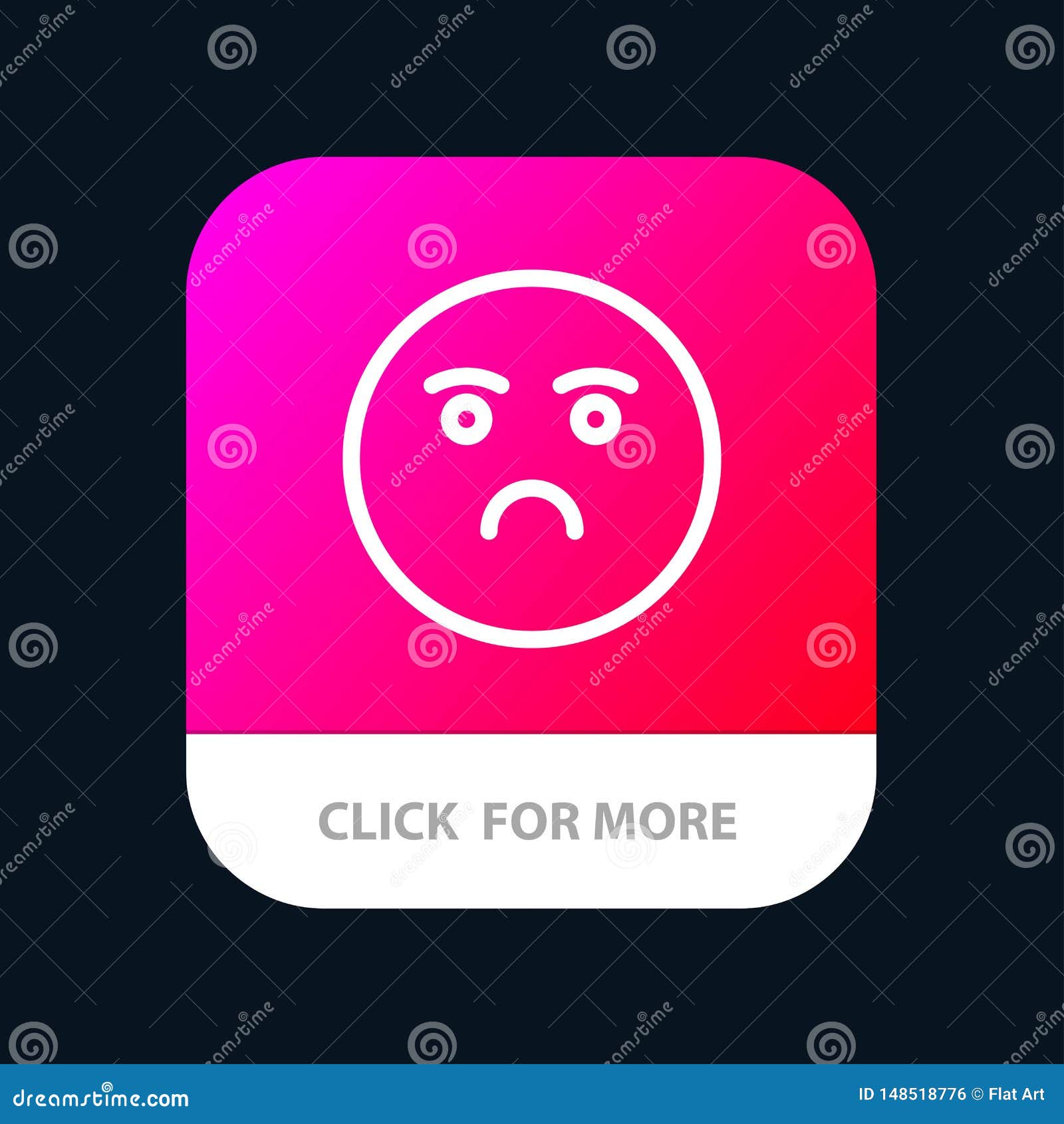 Emojis, Emotion, Feeling, Sad Mobile App Button. Android and IOS Line ...