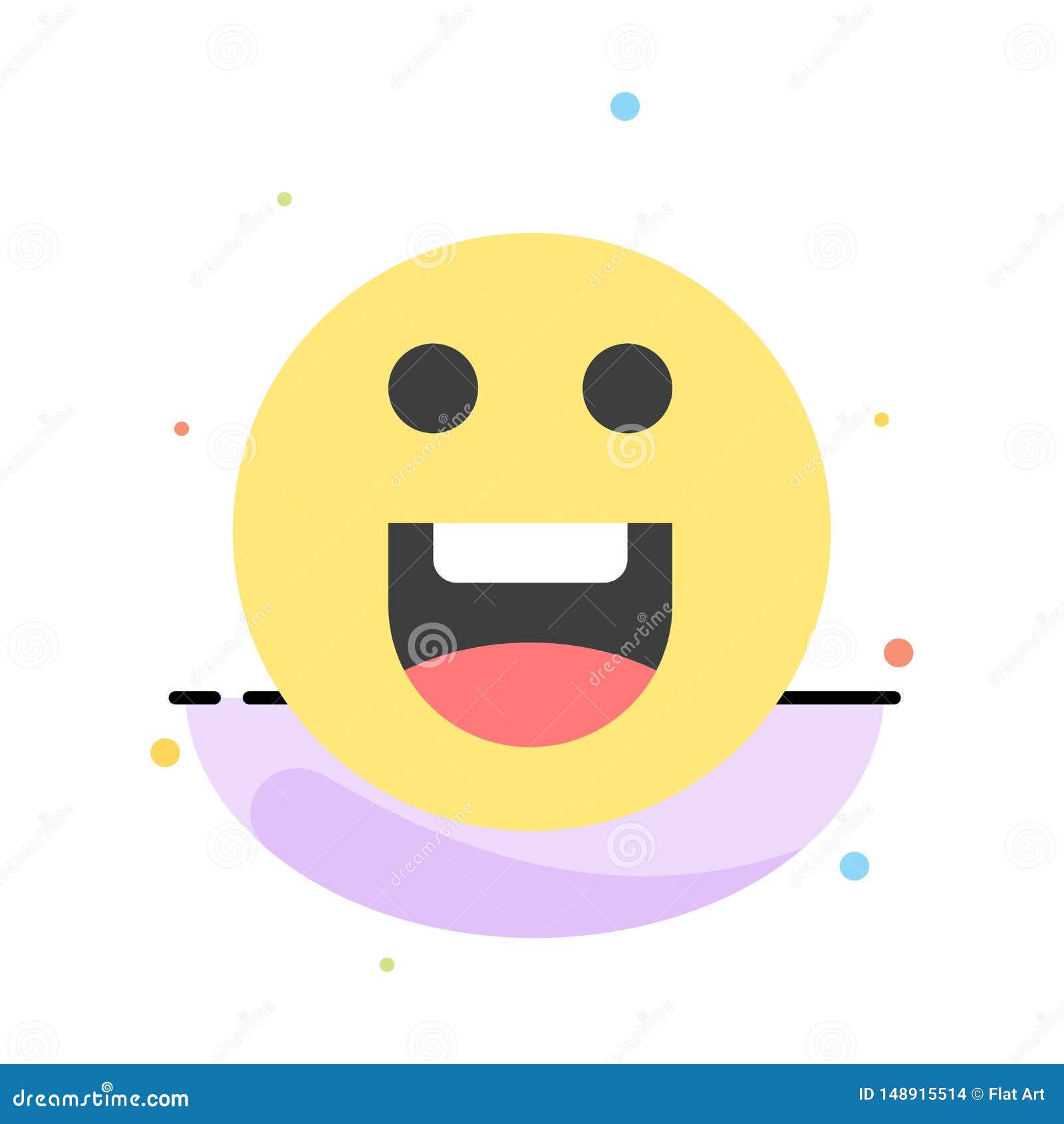 Emojis, Happy, Motivation Abstract Flat Color Icon Template Stock ...