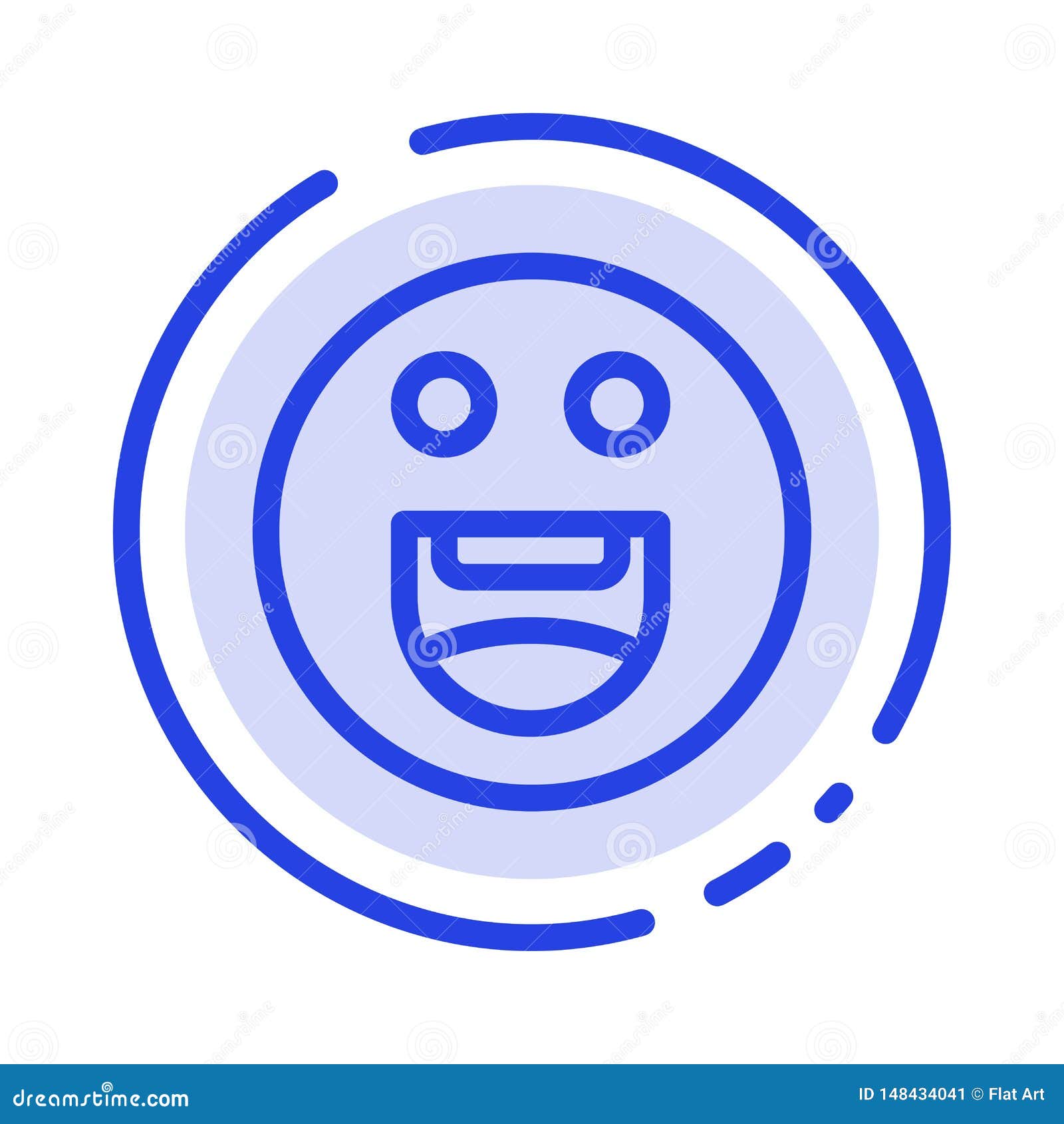 Emojis, Happy, Motivation Blue Dotted Line Line Icon Stock Vector ...