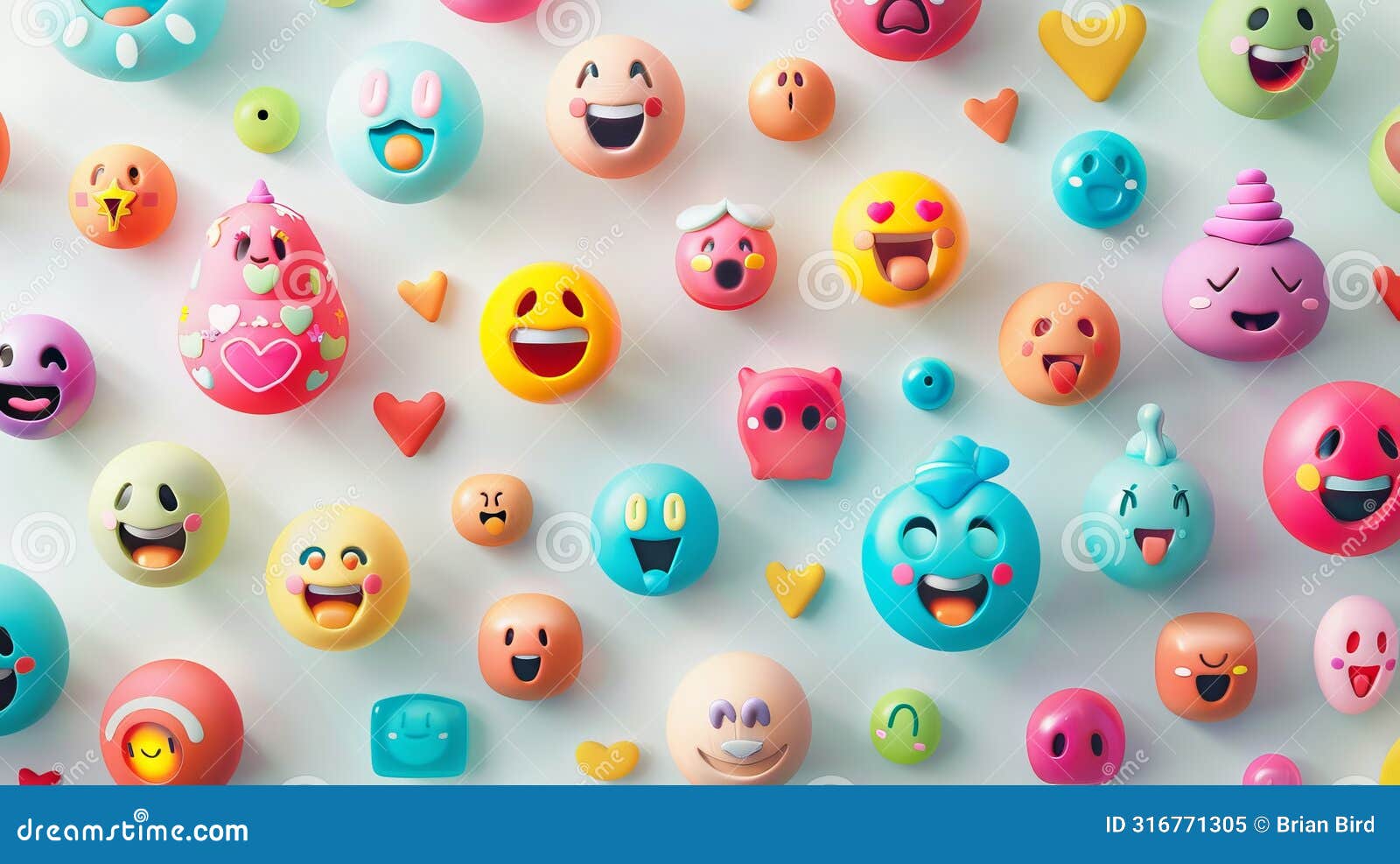 3d Emojis Icons With Facial Expressions. Stock Illustration ...