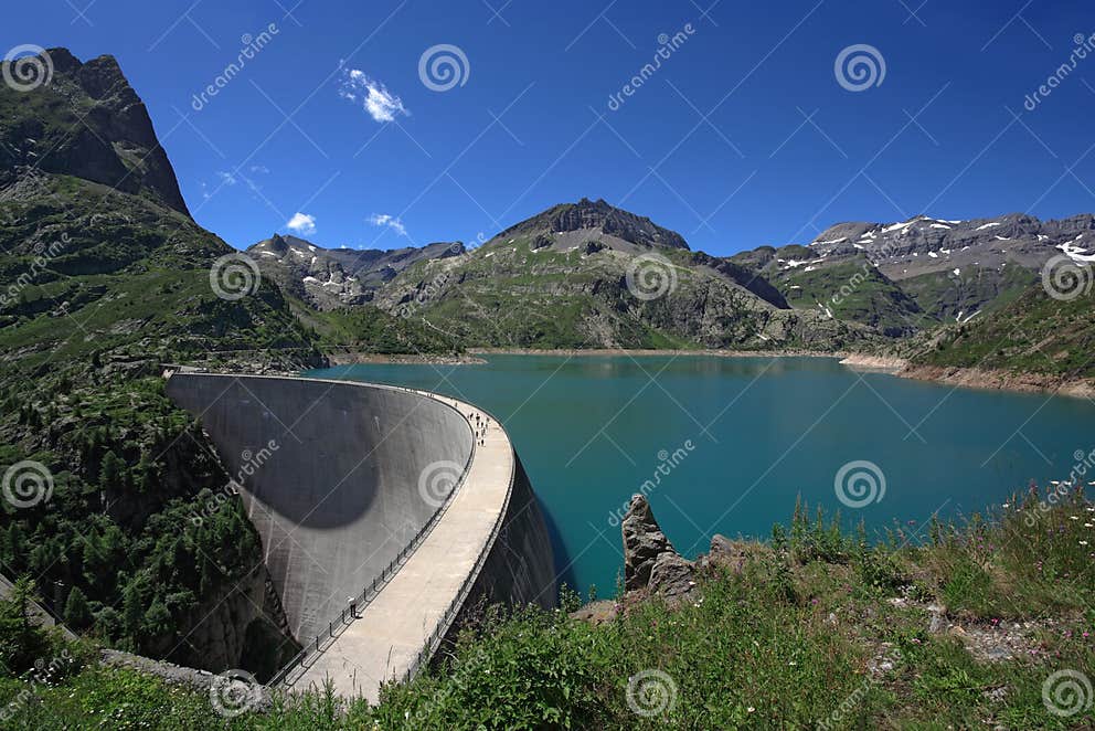 Emosson dam in Switzerland stock image. Image of power - 14749893