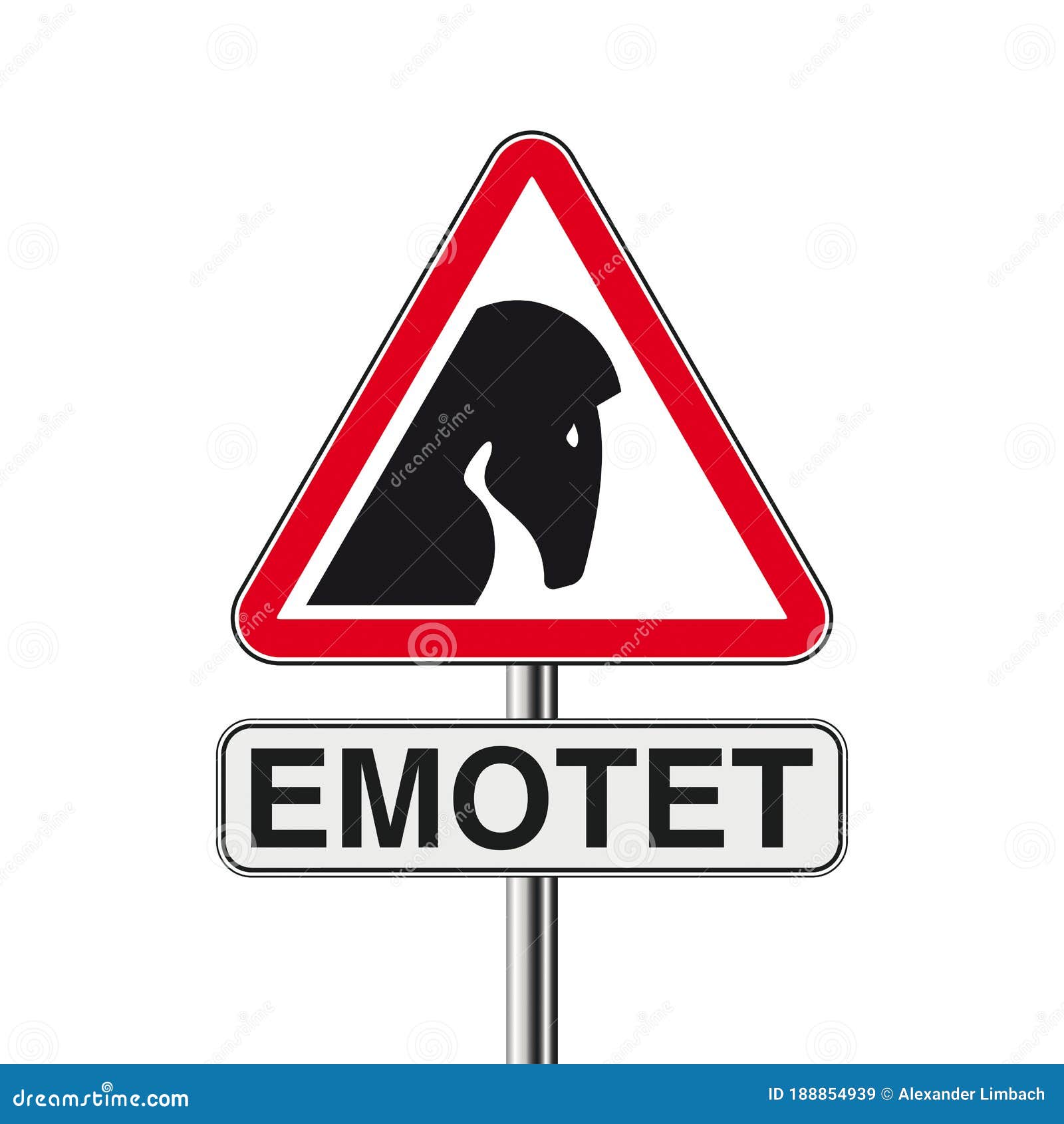 Emotet Warning Sign stock vector. Illustration of access - 188854939