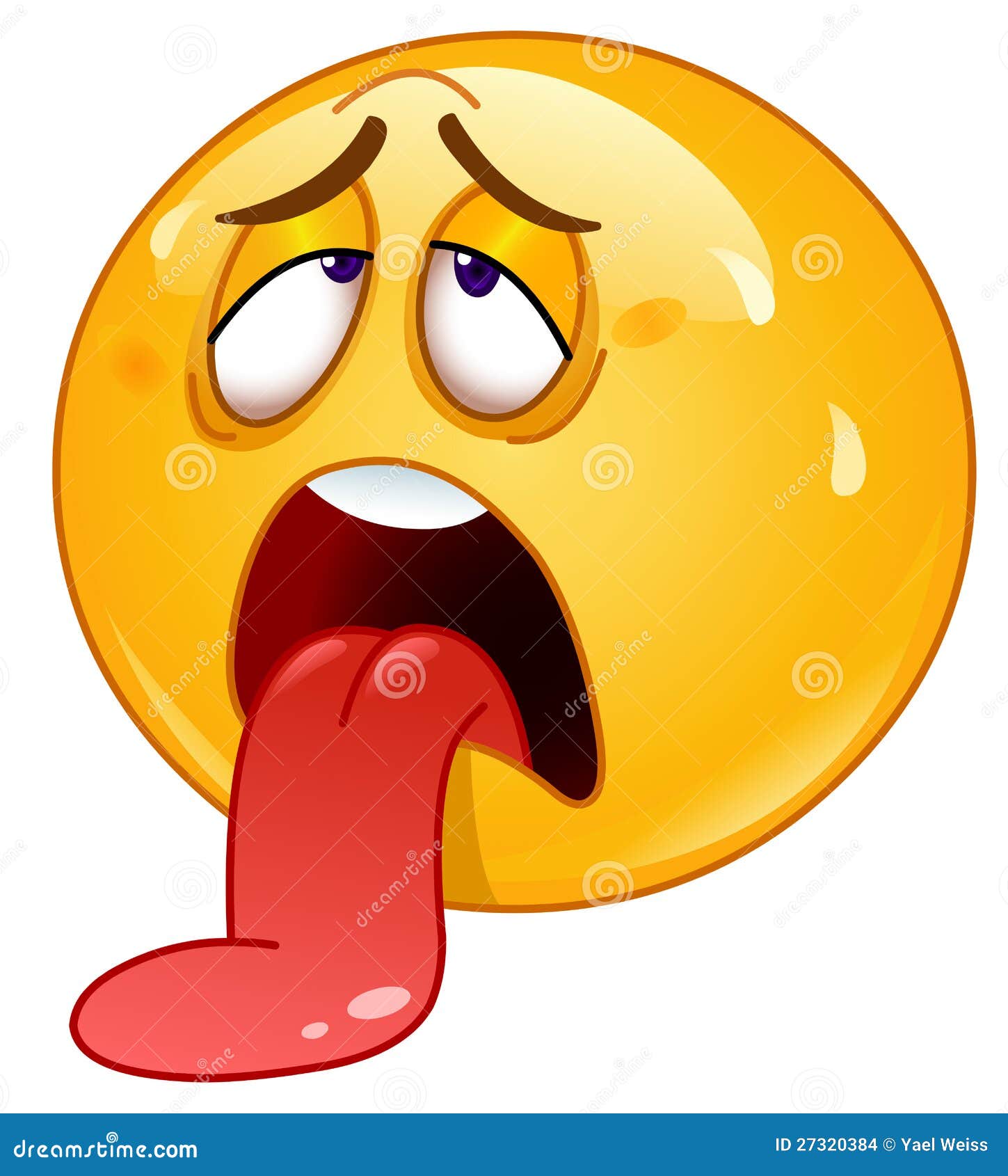 Emoticon agotado ilustración del vector. Ilustración de triste - 27320384