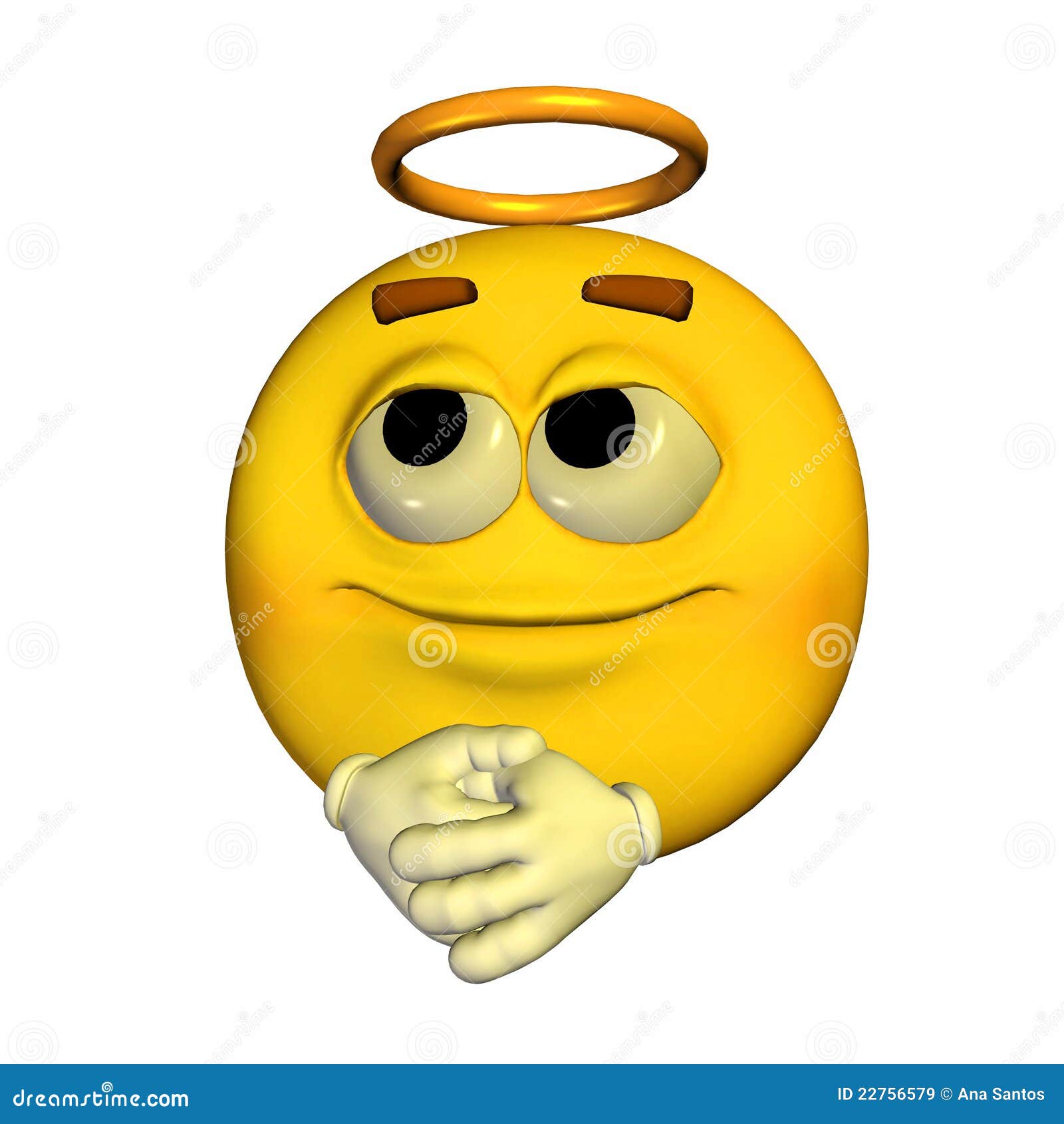 Emoticon - Angel stock illustration. Illustration of smile - 22756579
