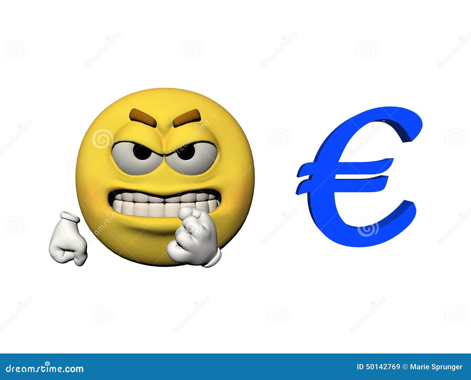 Euro Smiley Emoticon. Yellow 3d Emoji With Black And White Euro Symbols ...