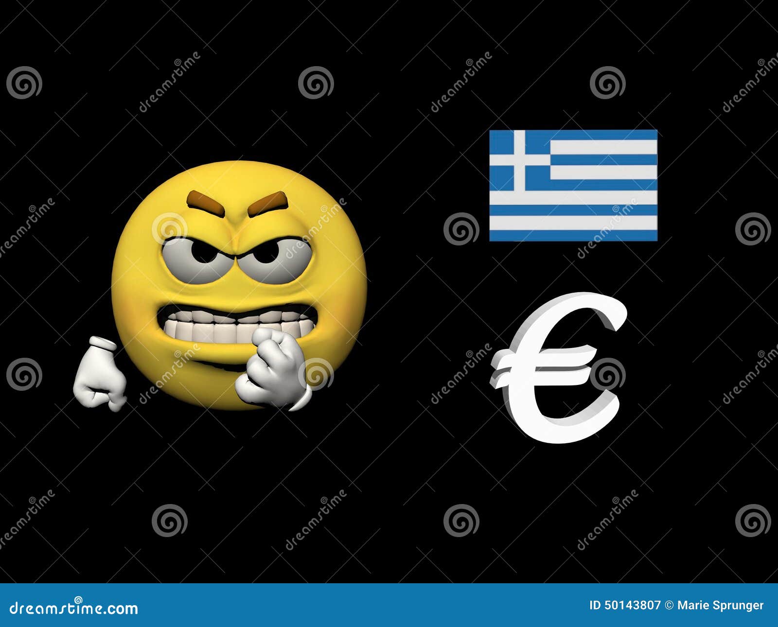 Emoticon Angry and Euro - 3d Render Stock Illustration - Illustration ...