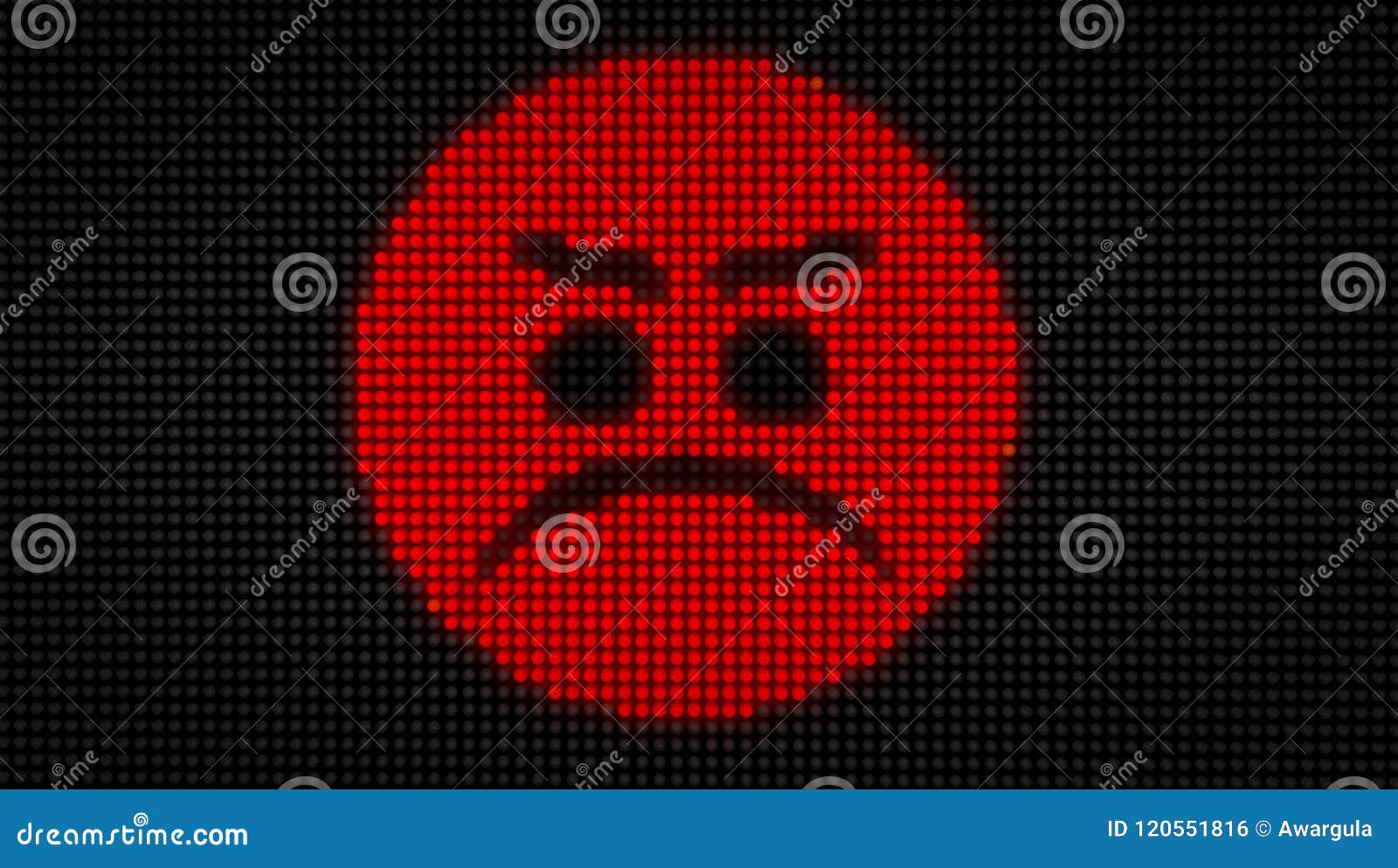 Emoticon angry LED stock illustration. Illustration of emotion - 120551816