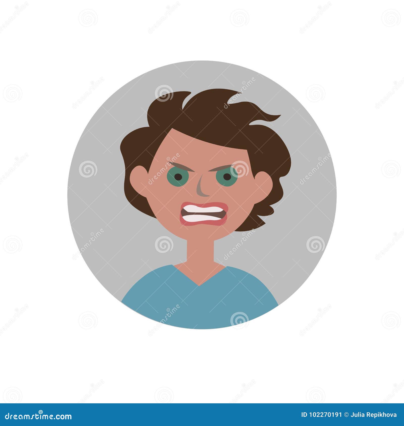 Emoticon Arrabbiato Icona Di Espressione Di Rabbia Illustrazione ...