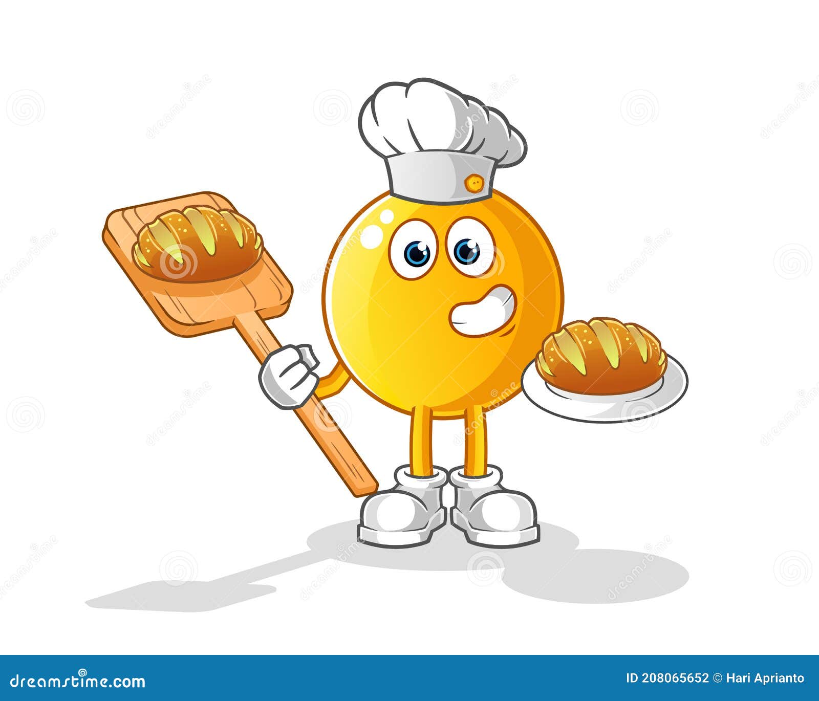 Emoticon Baker With Bread Cartoon. Cartoon Mascot Vector ...