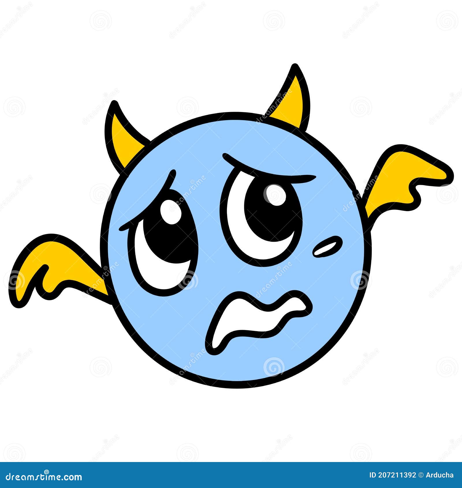 Scared Funny Smiley Emoticon Face Expression Gradient Style Icon Vector ...