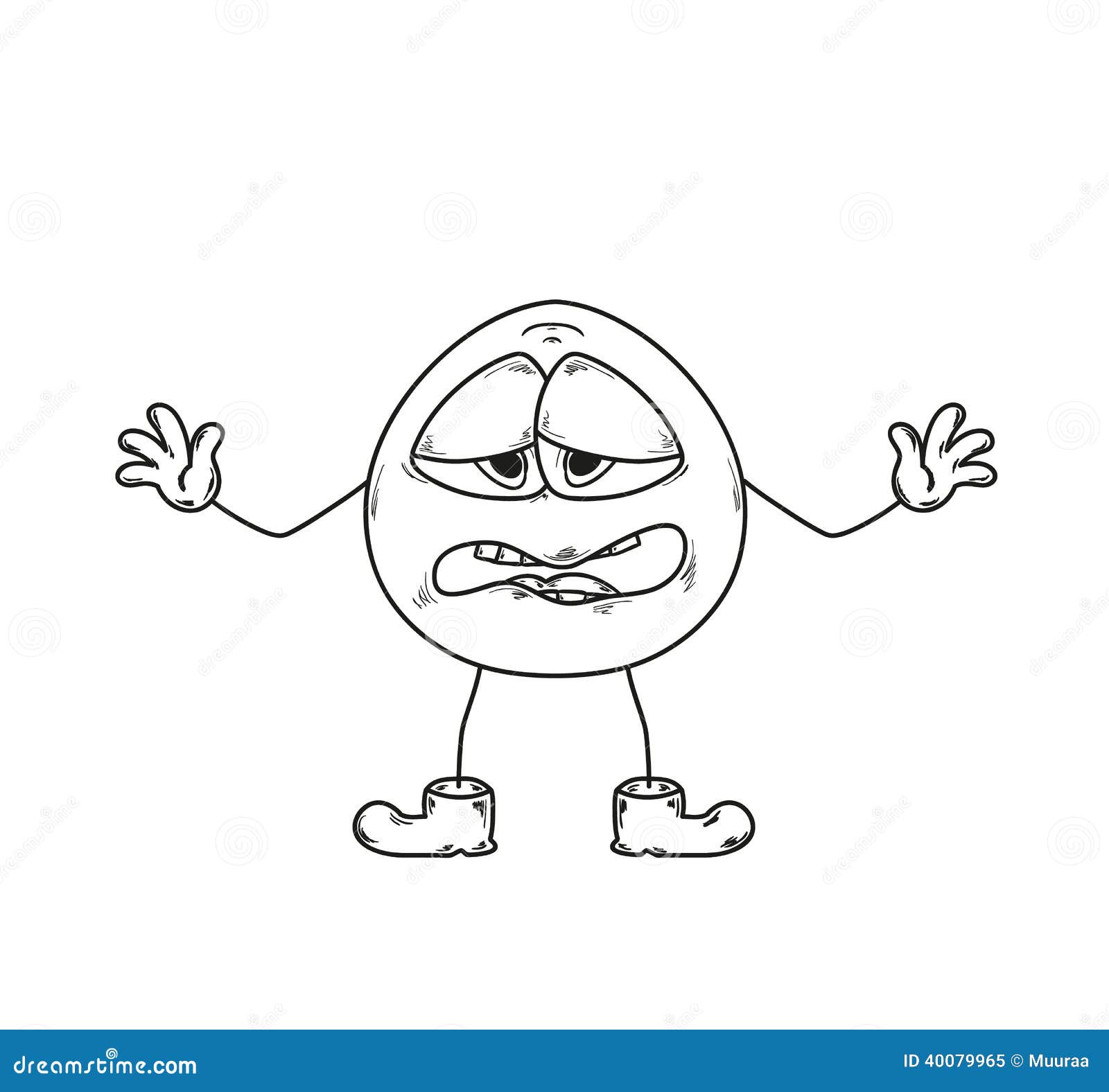 Emoticon Bored Sketch Stock Illustration - Image: 40079965