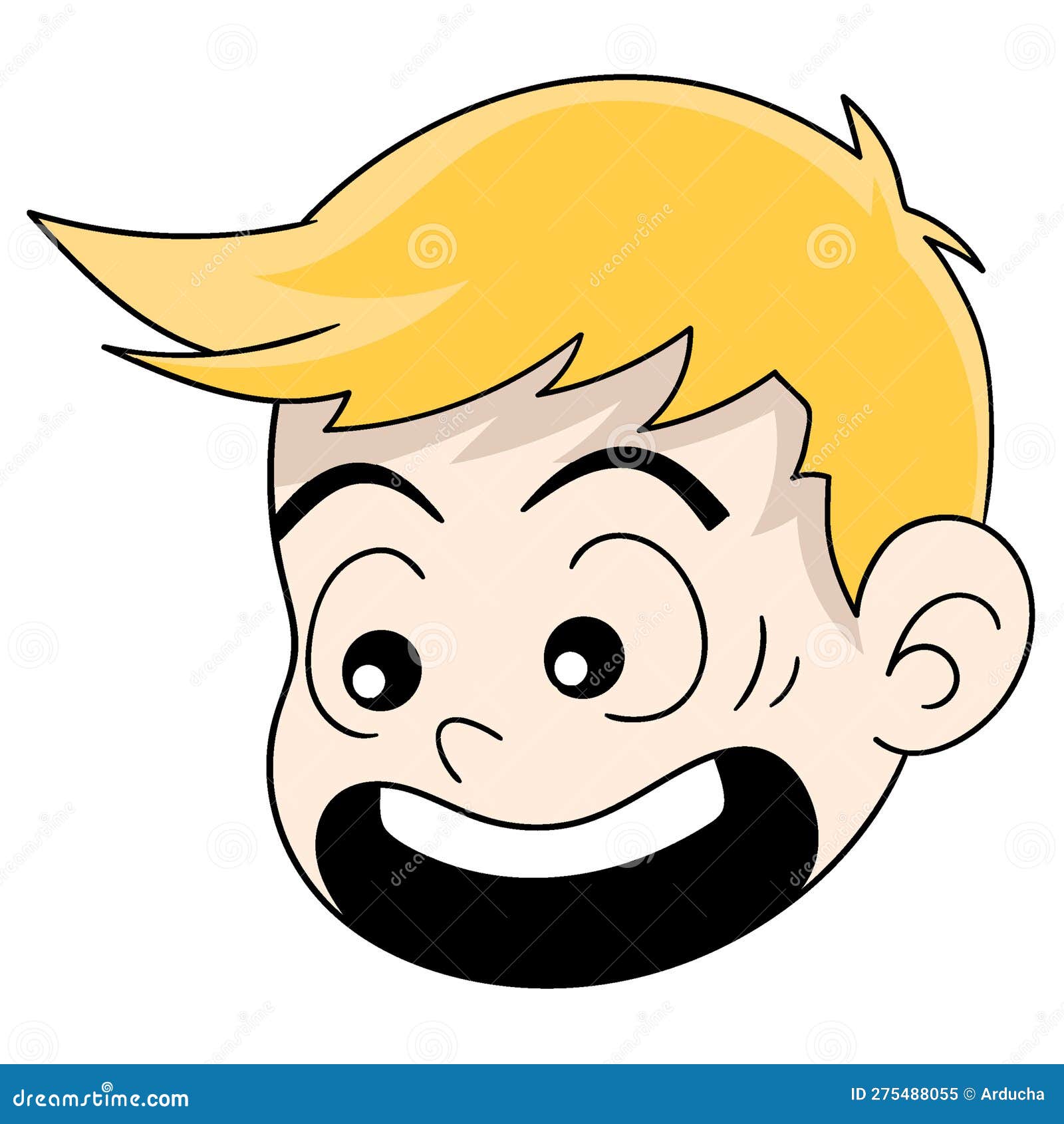 Emoticon Boy Head Expression Laughing Happy Mocking Stock Vector ...