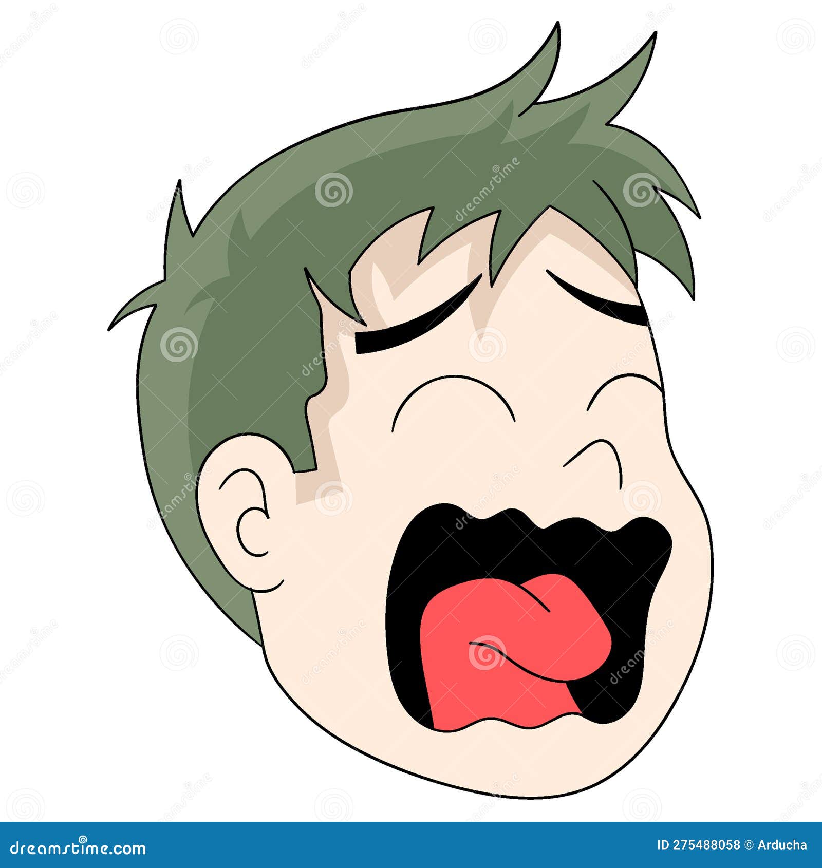 Emoticon Boy Head is Sad Crying Sobbing Stock Vector - Illustration of ...