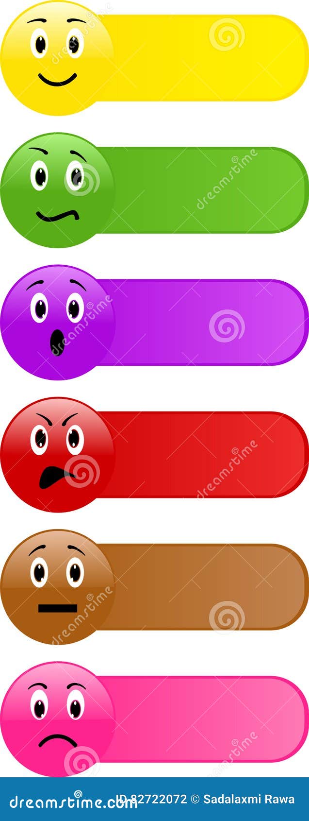 Emoticon buttons stock vector. Illustration of feelings - 82722072