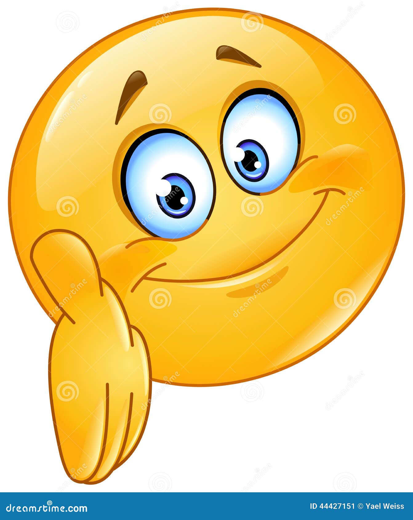 Emoticon che dà mano illustrazione vettoriale. Illustrazione di mano ...