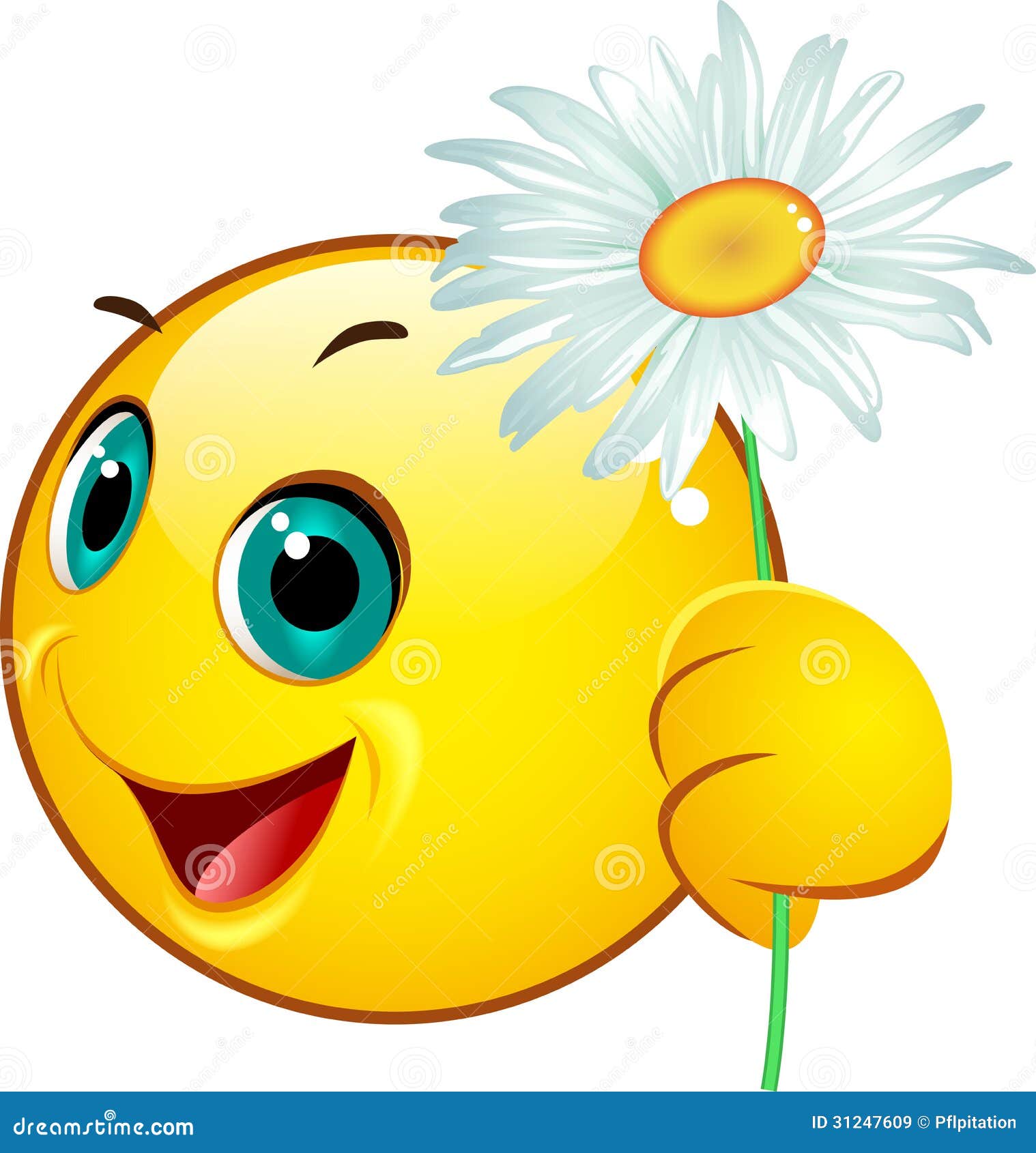 Emoticon Che Dà Una Camomilla Illustrazione Vettoriale - Illustrazione ...