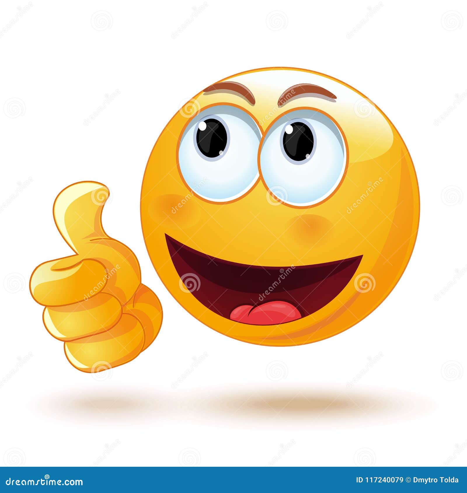 Emoticon Che Mostra Pollice Su Illustrazione Vettoriale - Illustrazione ...