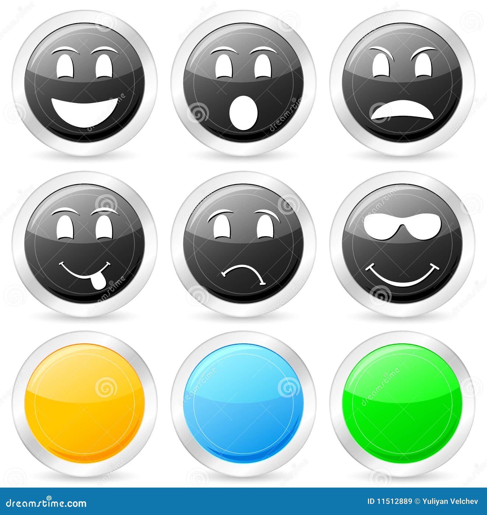 Emoticon Circle Icon Set Cartoon Vector | CartoonDealer.com #11512871