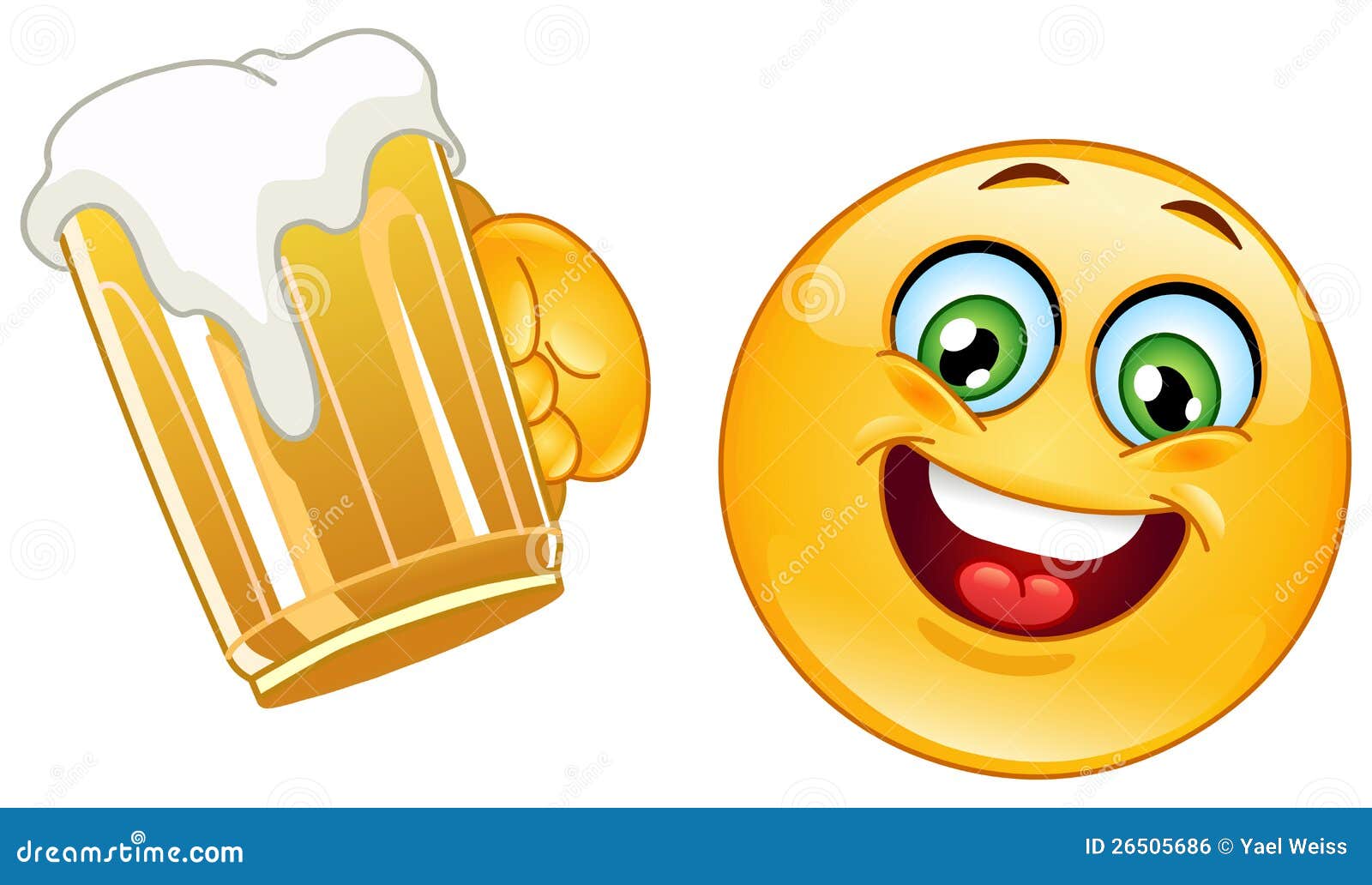 Emoticon com cerveja ilustração do vetor. Ilustração de holding - 26505686