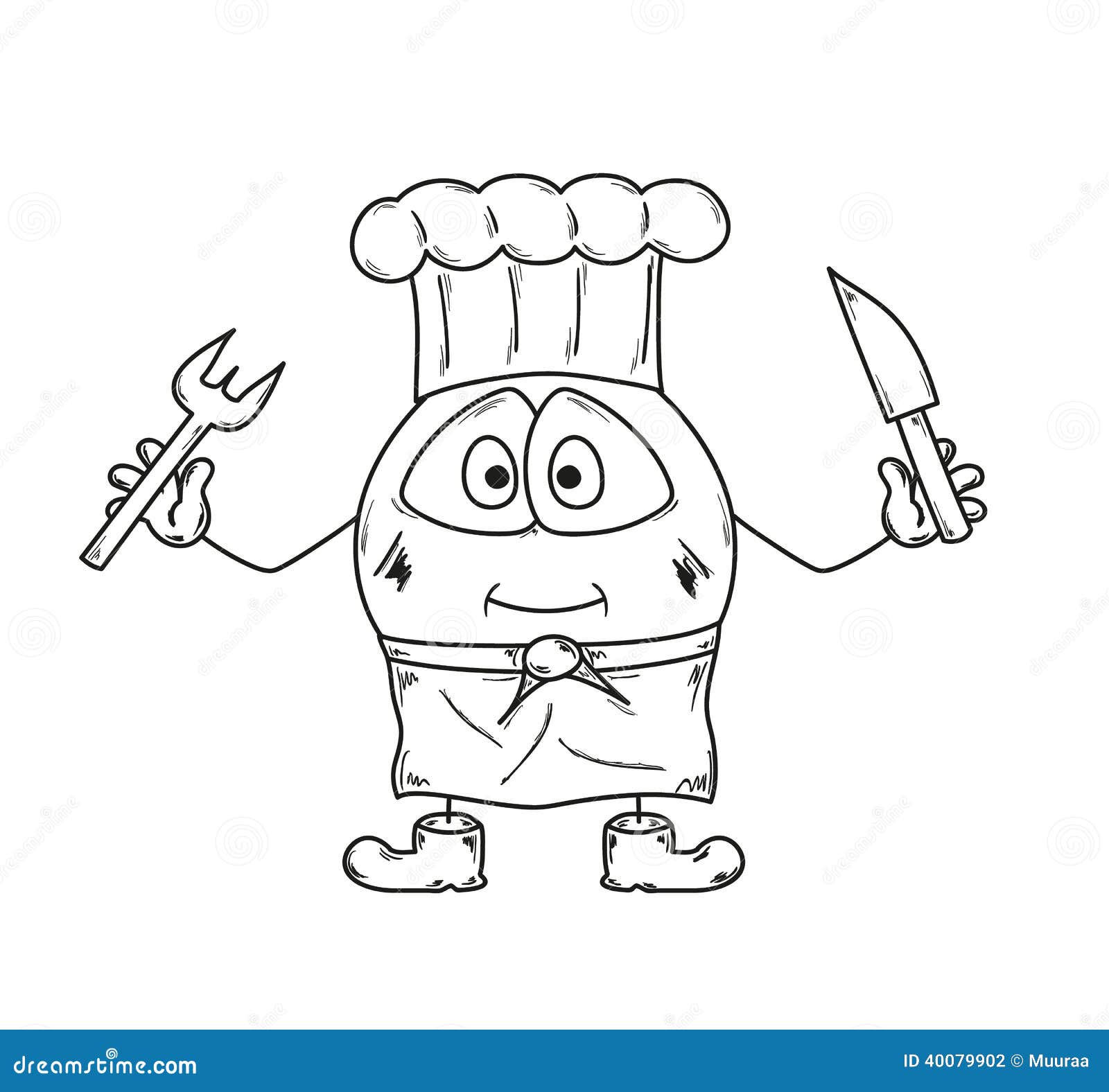 Emoticon Cook Sketch Vector Illustration | CartoonDealer.com #40079902