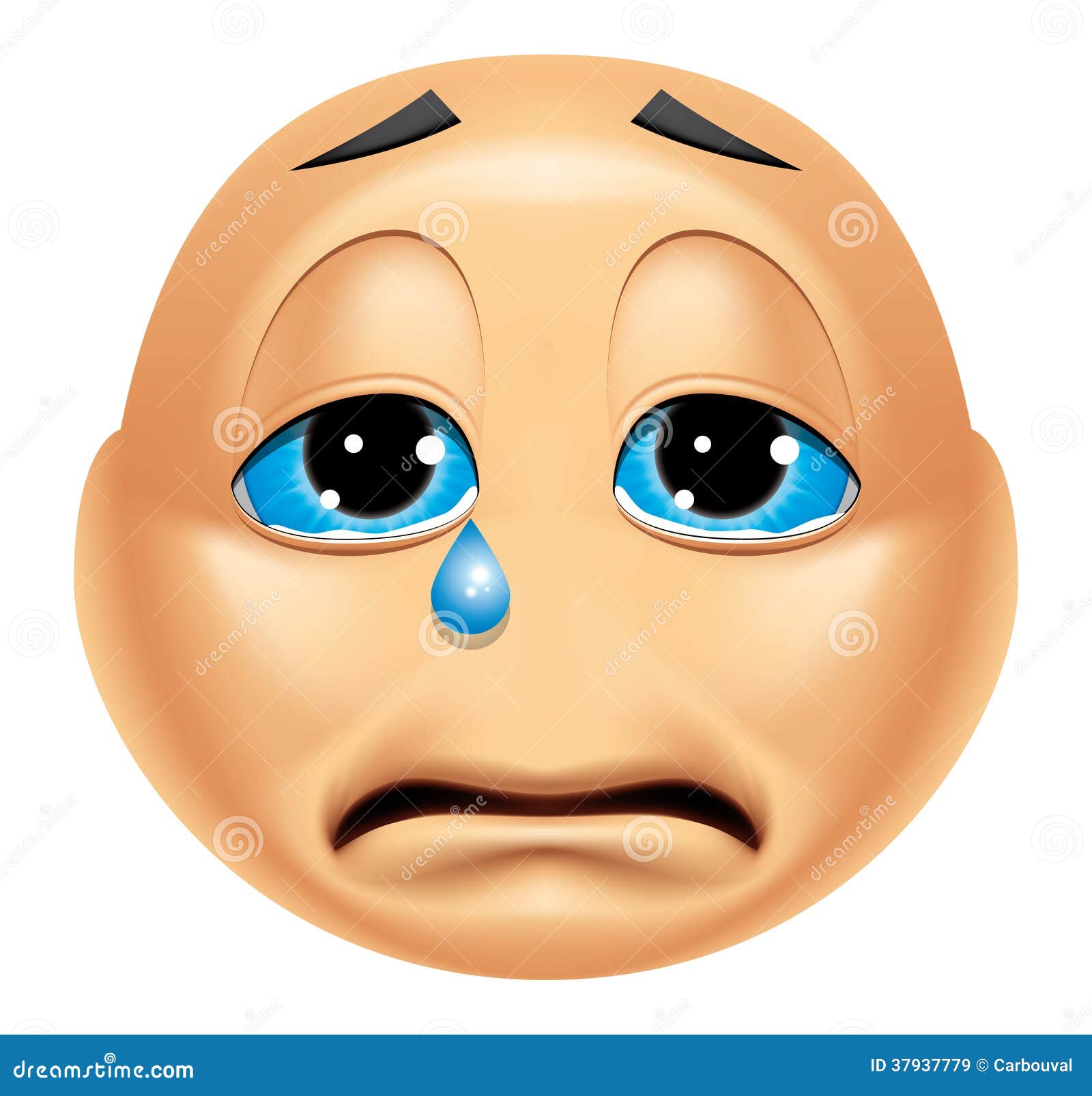 Emoticon crying stock illustration. Illustration of face - 37937779