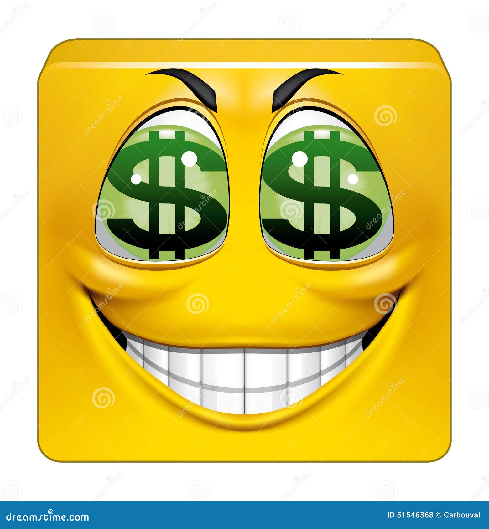 Emoticon Cuadrado Codicioso Stock de ilustración - Ilustración de ...