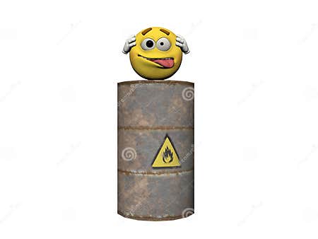 Emoticon in Danger - 3d Render Stock Illustration - Illustration of ...