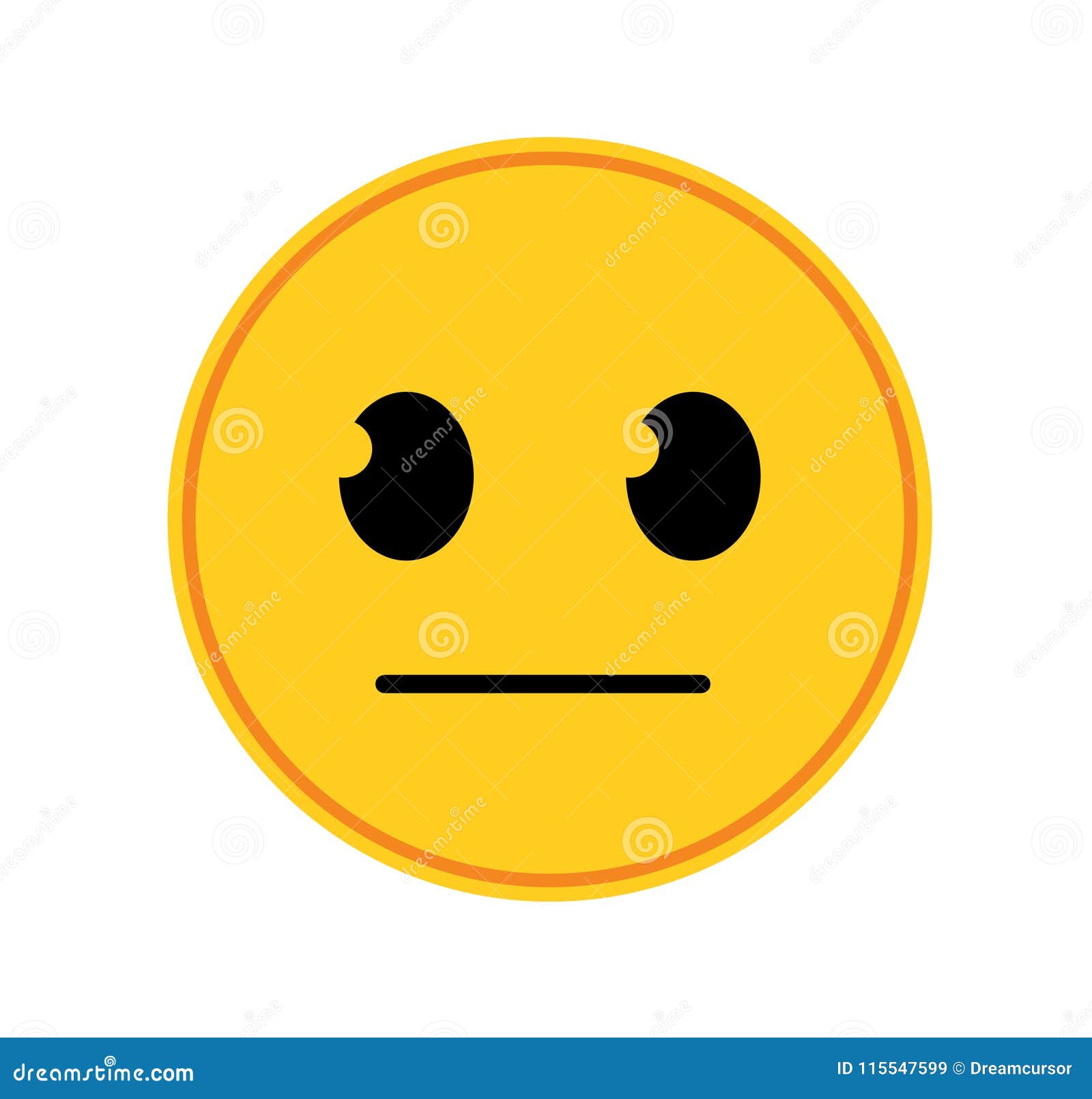 Emoticon de la cara seria stock de ilustración. Ilustración de cara ...