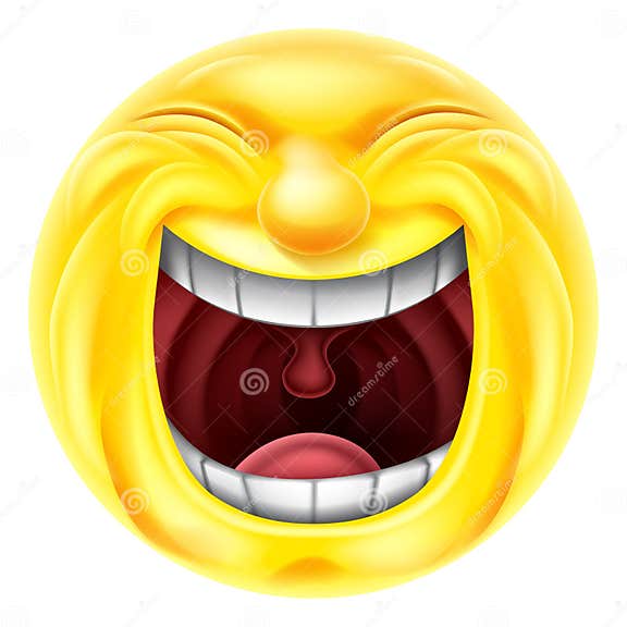 Emoticon de riso de Emoji ilustração do vetor. Ilustração de sinal ...