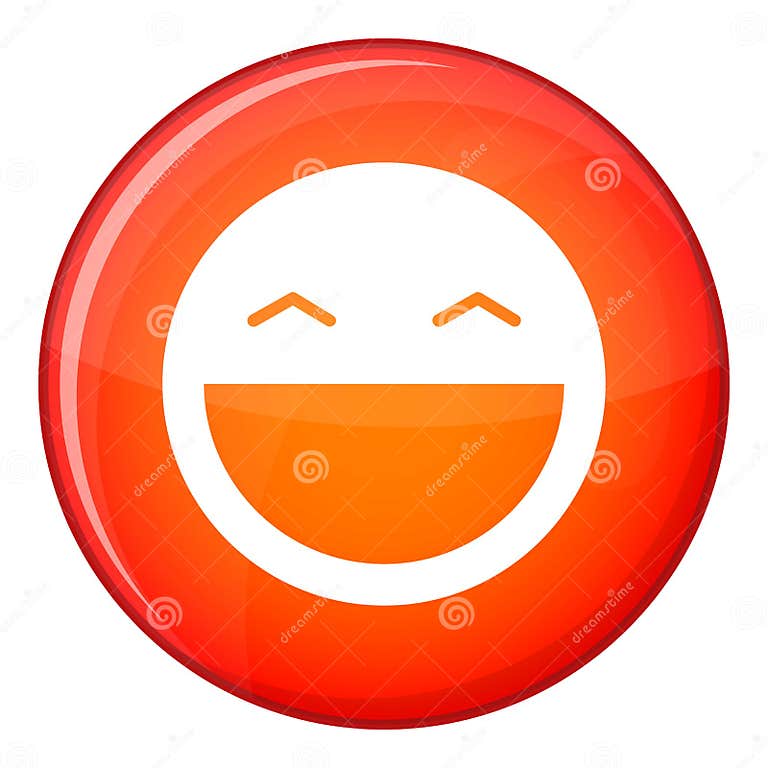 Emoticon De Riso, Estilo Liso Ilustração do Vetor - Ilustração de ...