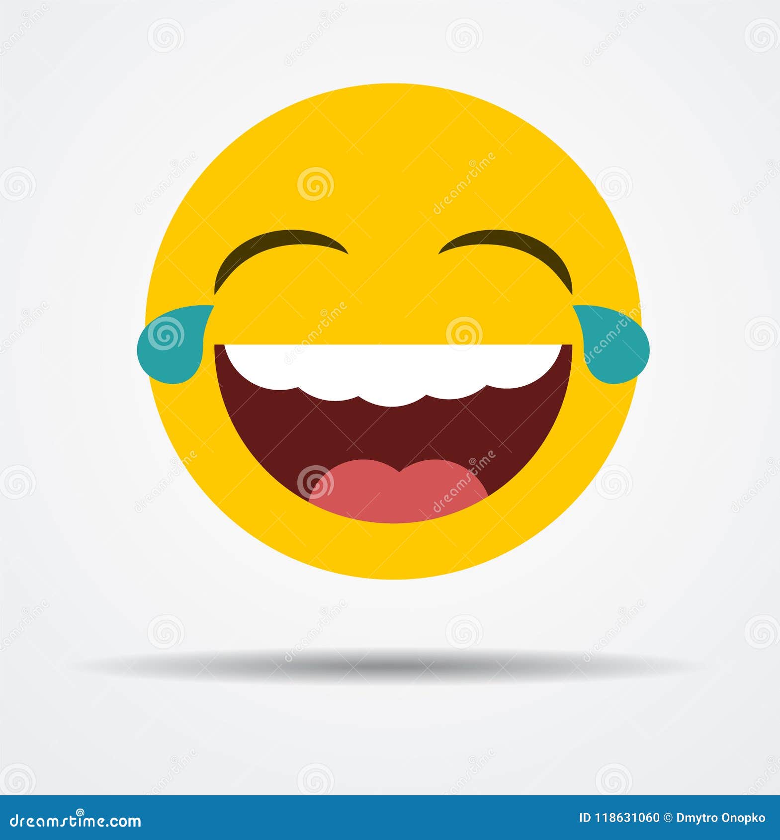 Emoticon De Riso Isolado Em Um Projeto Liso Ilustração Stock ...