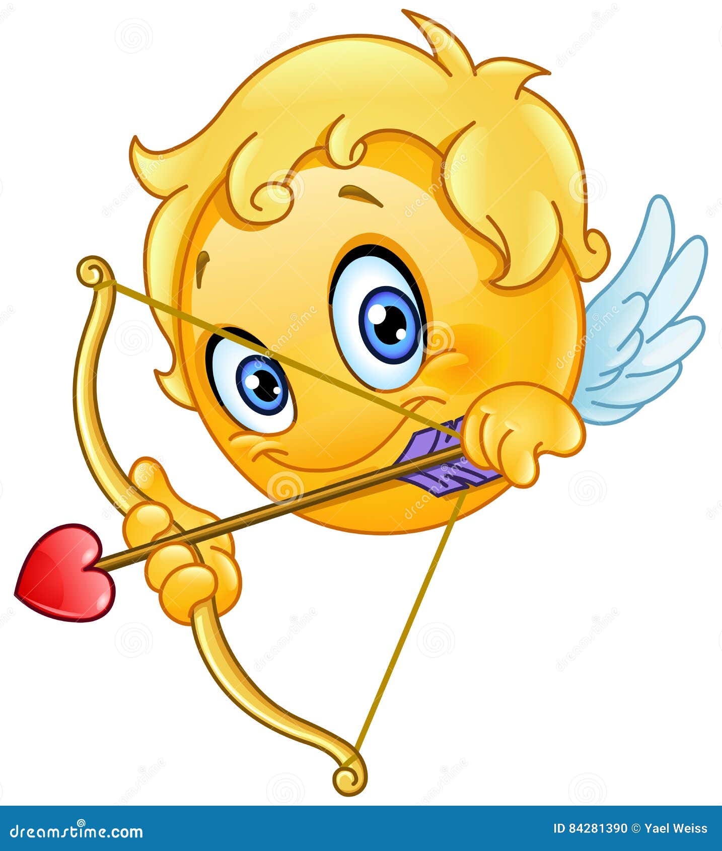 Emoticon del cupido ilustración del vector. Ilustración de historieta ...