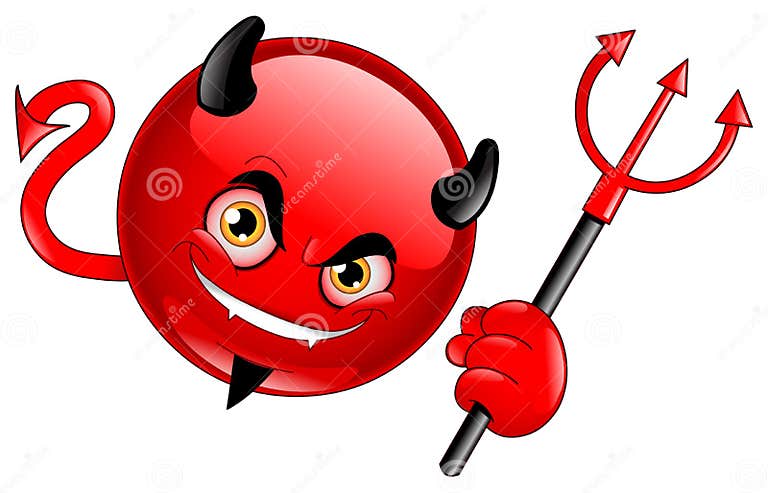 Emoticon del diablo ilustración del vector. Ilustración de divertido ...
