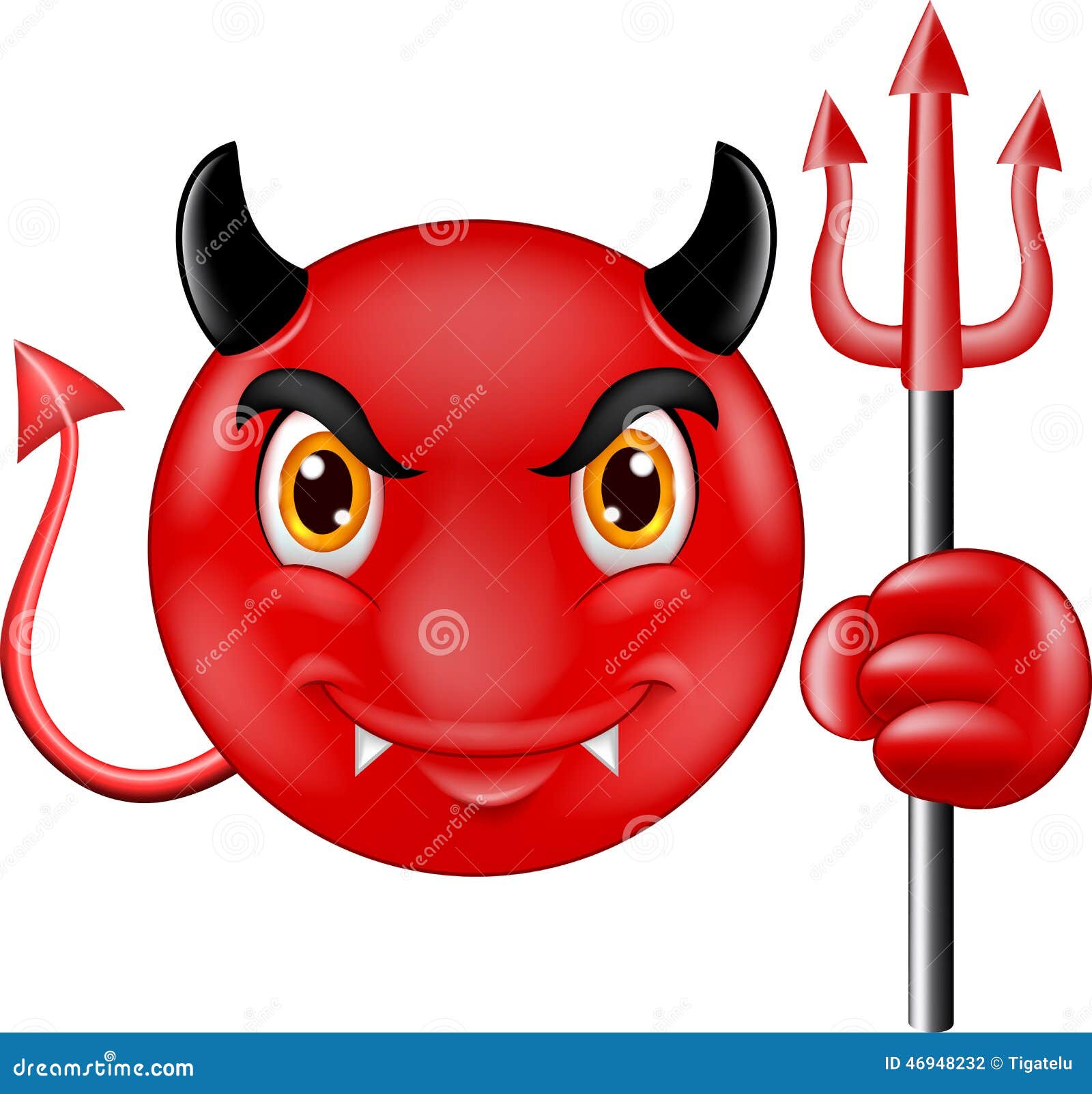 Emoticon Del Diablo De La Historieta Ilustración del Vector ...