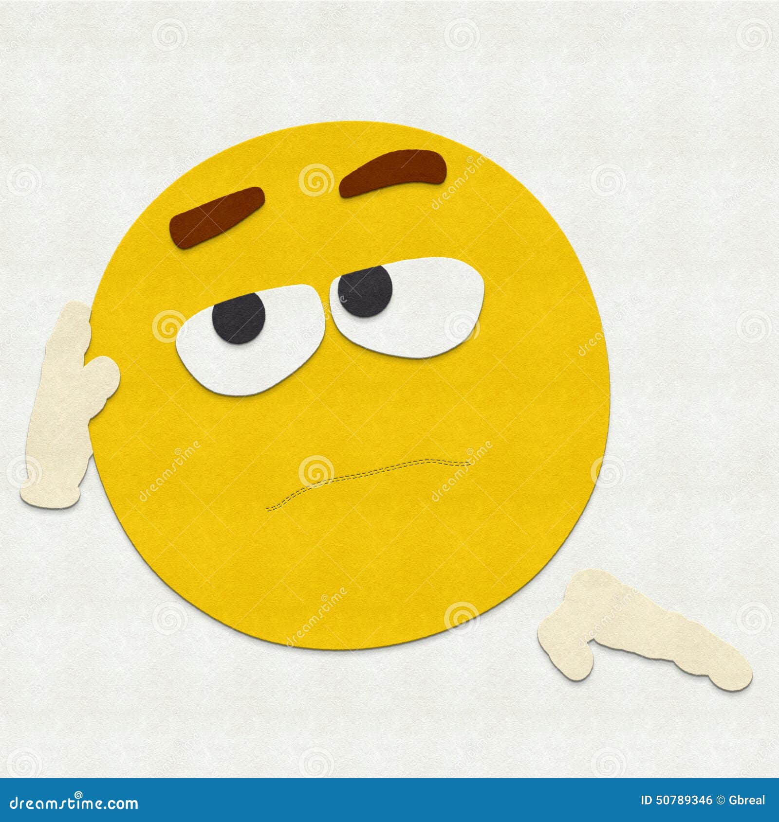 Emoticon Del Feltro Annoiato Illustrazione di Stock - Illustrazione di ...