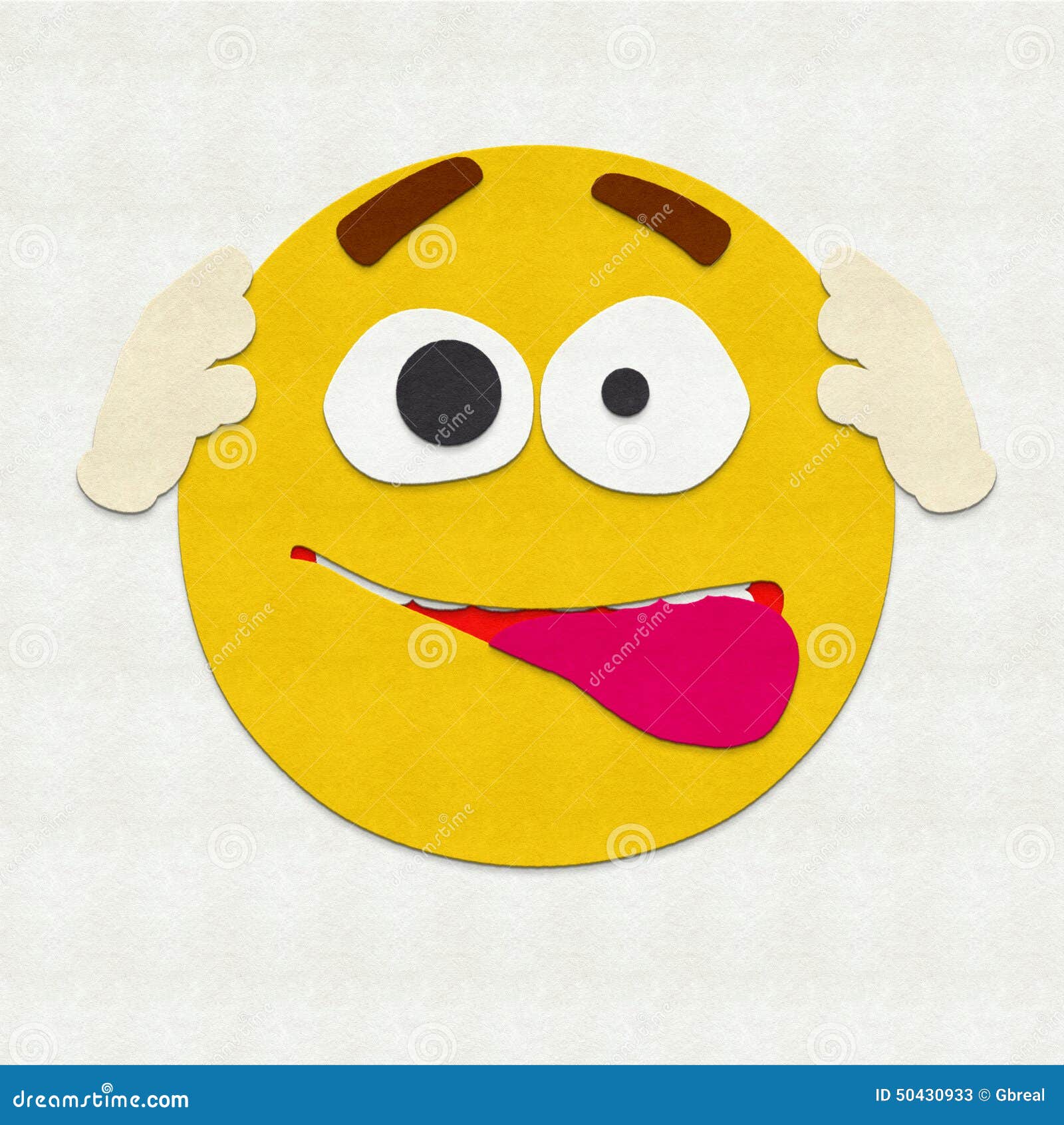 Emoticon del fieltro loco stock de ilustración. Ilustración de insano ...
