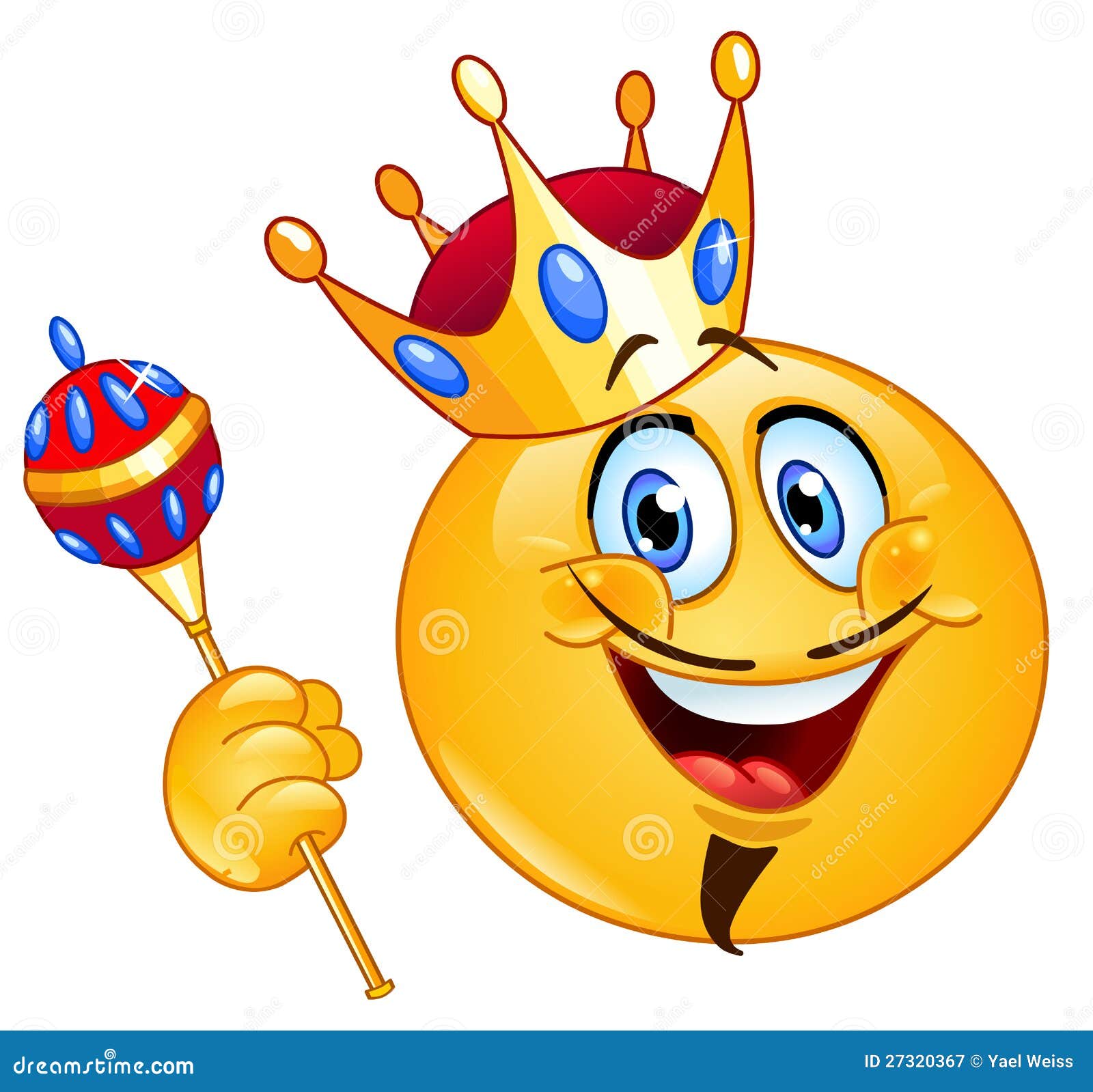Emoticon del re illustrazione vettoriale. Illustrazione di risata ...