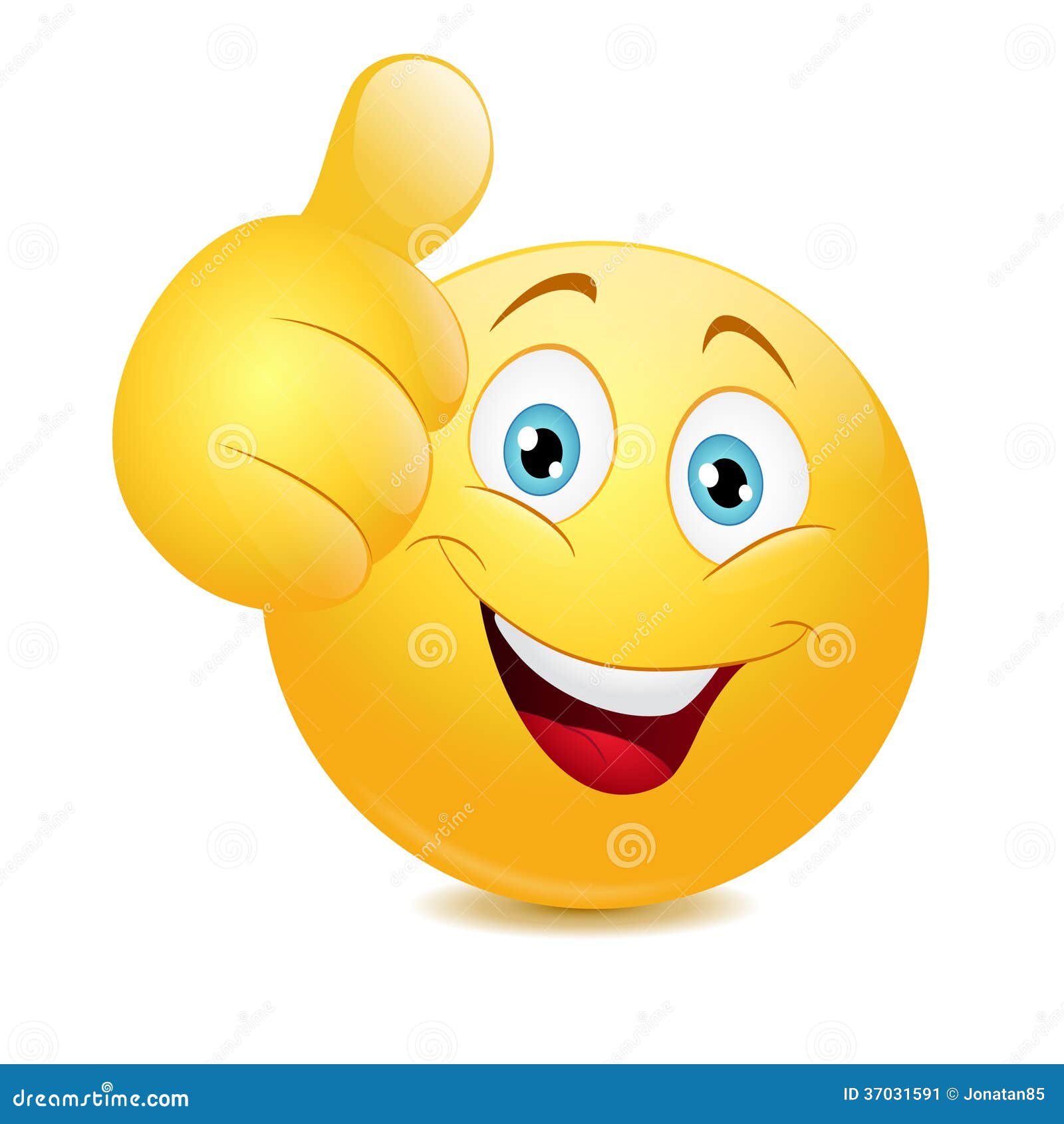 Emoticon, Der Sich Daumen Zeigt Vektor Abbildung - Illustration von ...