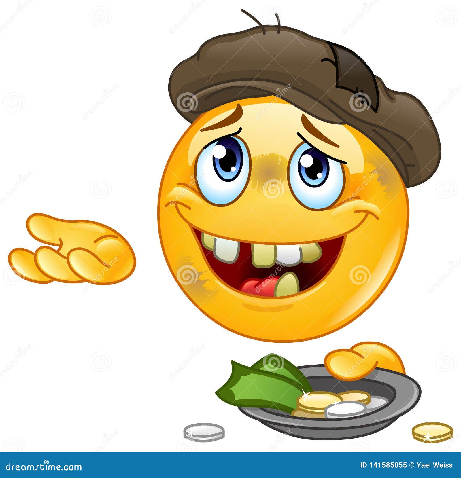 Emoticon desabrigado ilustração do vetor. Ilustração de ajuda - 141585055