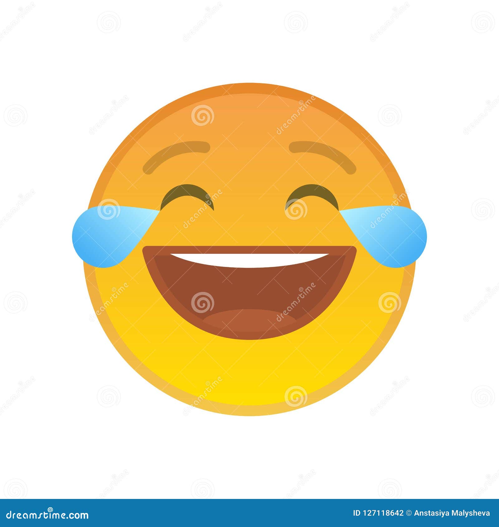 Emoticon Di Risata Con Gli Strappi Di Gioia Illustrazione Vettoriale ...
