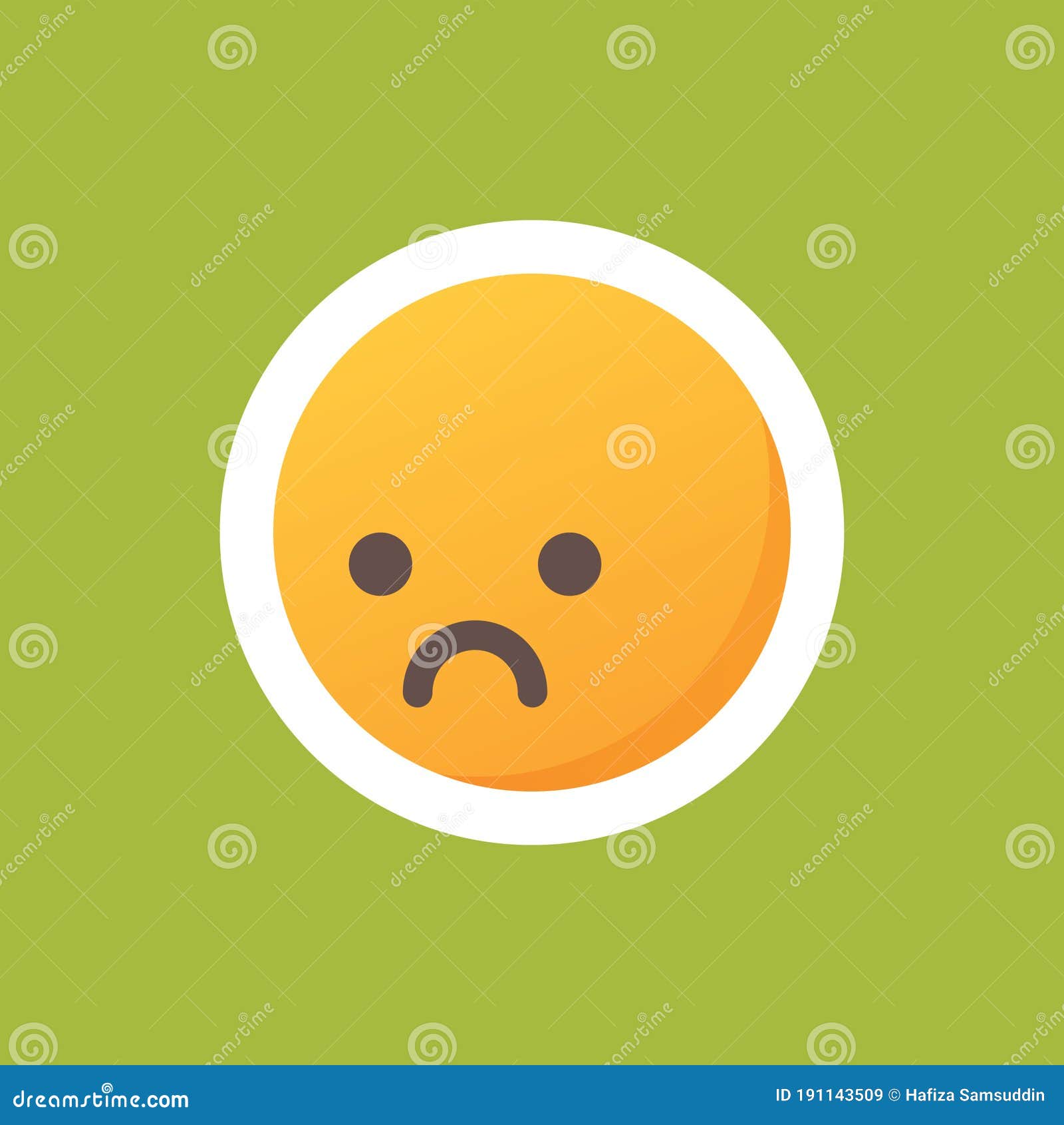 Emoticon with Disappointed Face. Vector Illustration Decorative Design ...
