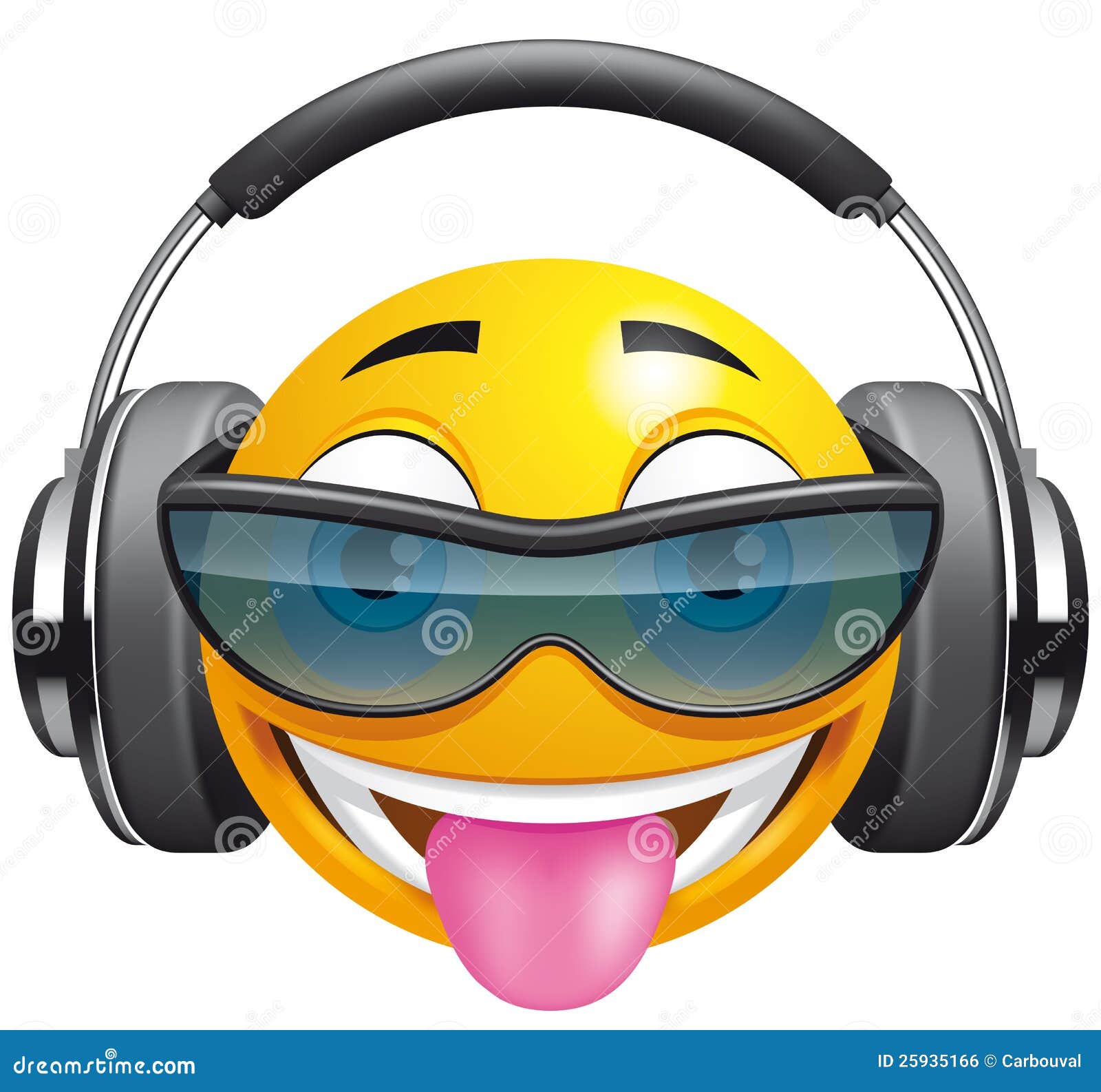 Emoticon DJ stock vector. Illustration of single, icon - 25935166