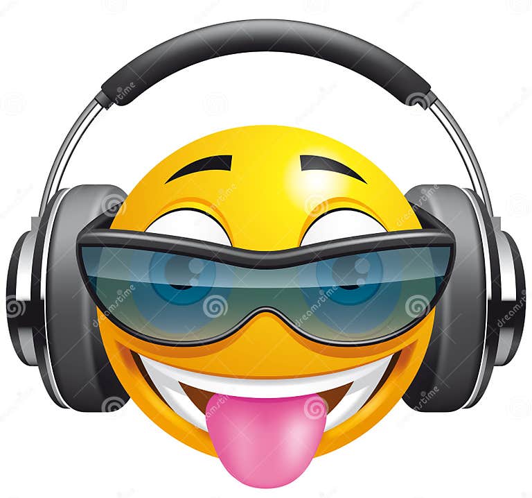 Emoticon DJ stock vector. Illustration of single, icon - 25935166