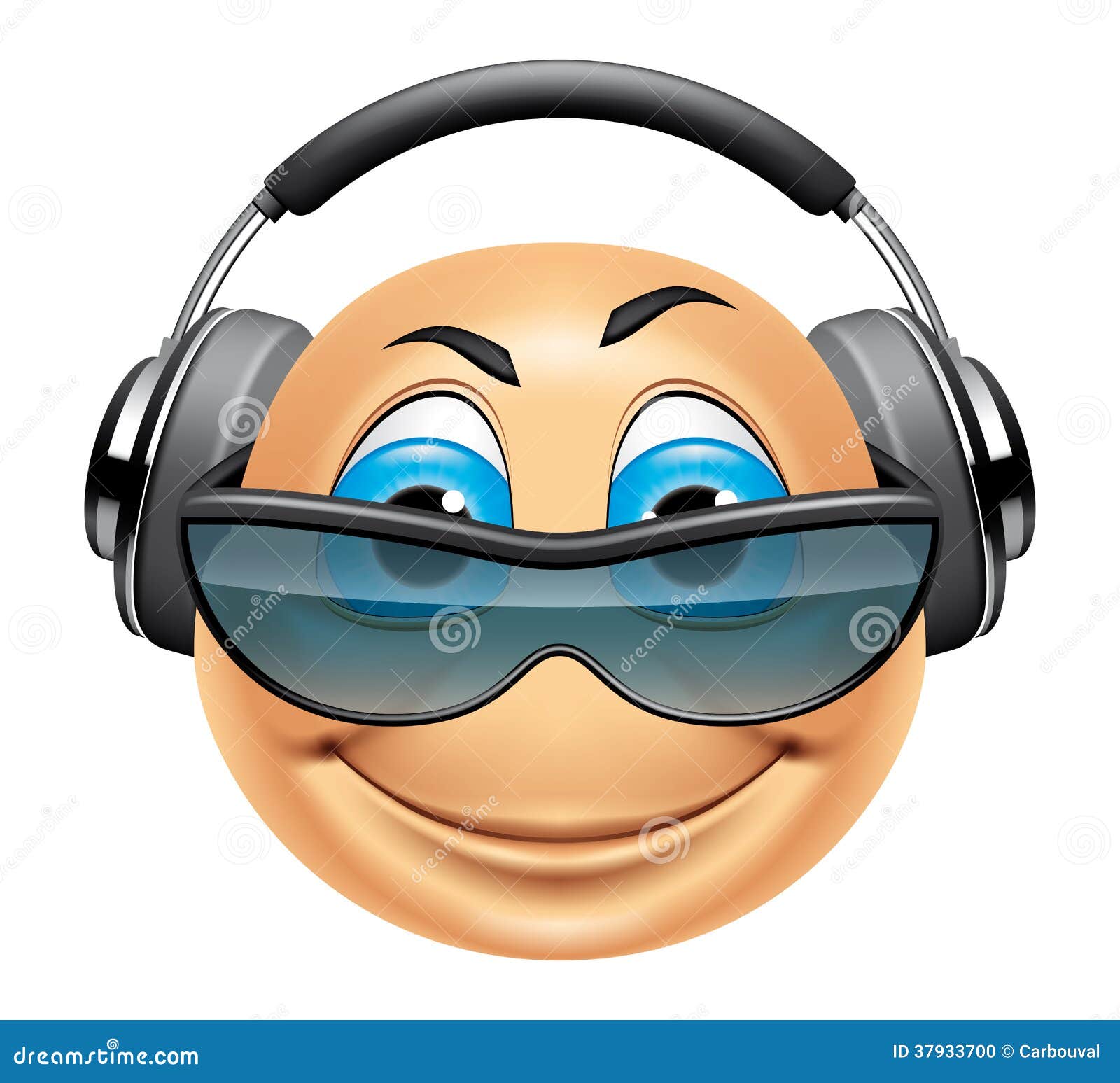 Emoticon dj stock illustration. Illustration of single - 37933700