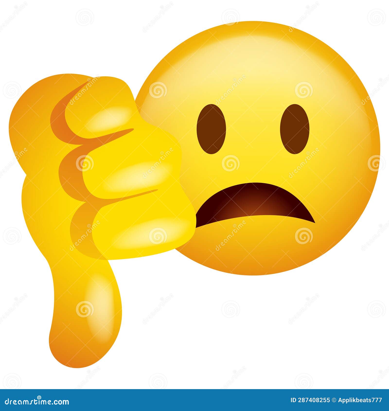Emoticon doing thumb down stock vector. Illustration of unhappy - 287408255