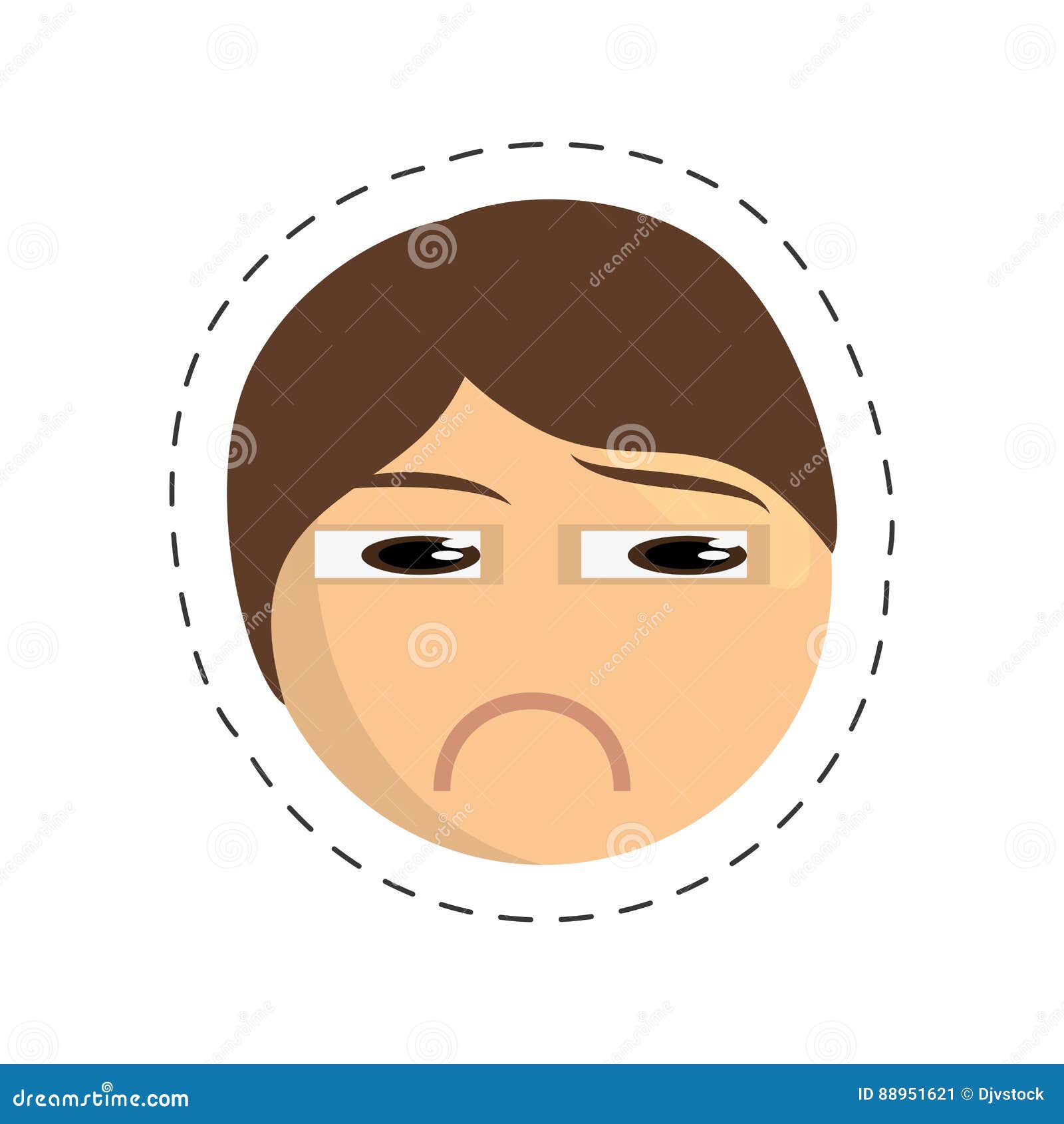 Emoticon Droevig Grappig Beeld Stock Illustratie - Illustration of ...