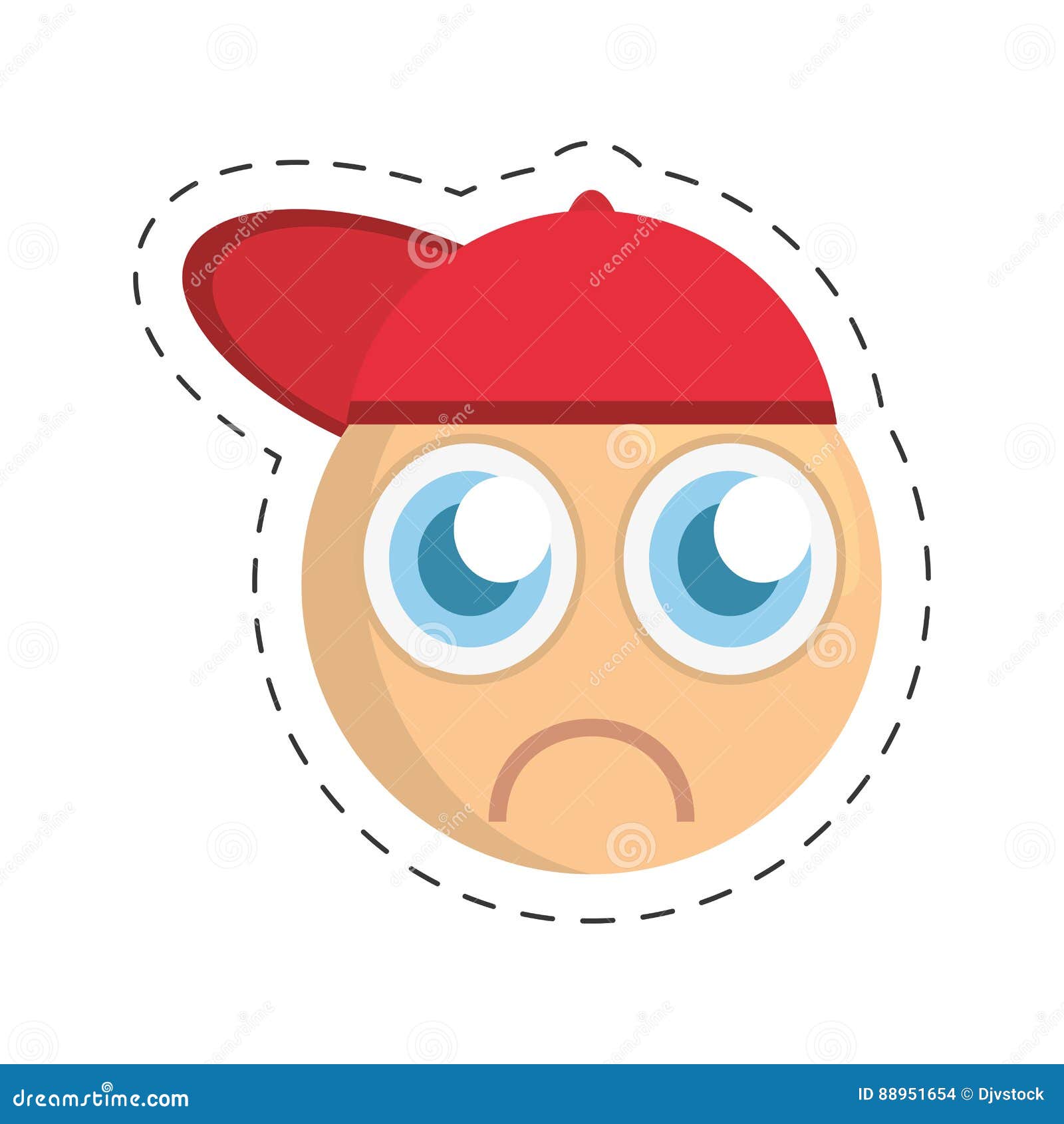 Emoticon Droevig Grappig Beeld Stock Illustratie - Illustration of ...