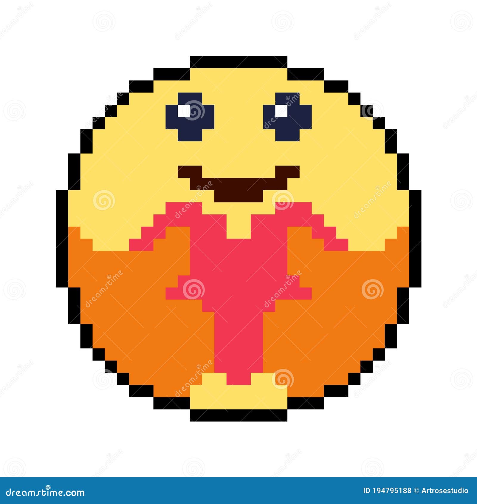Emoticon And Emoji Smile, Pixel Art Design Vector Illustration ...